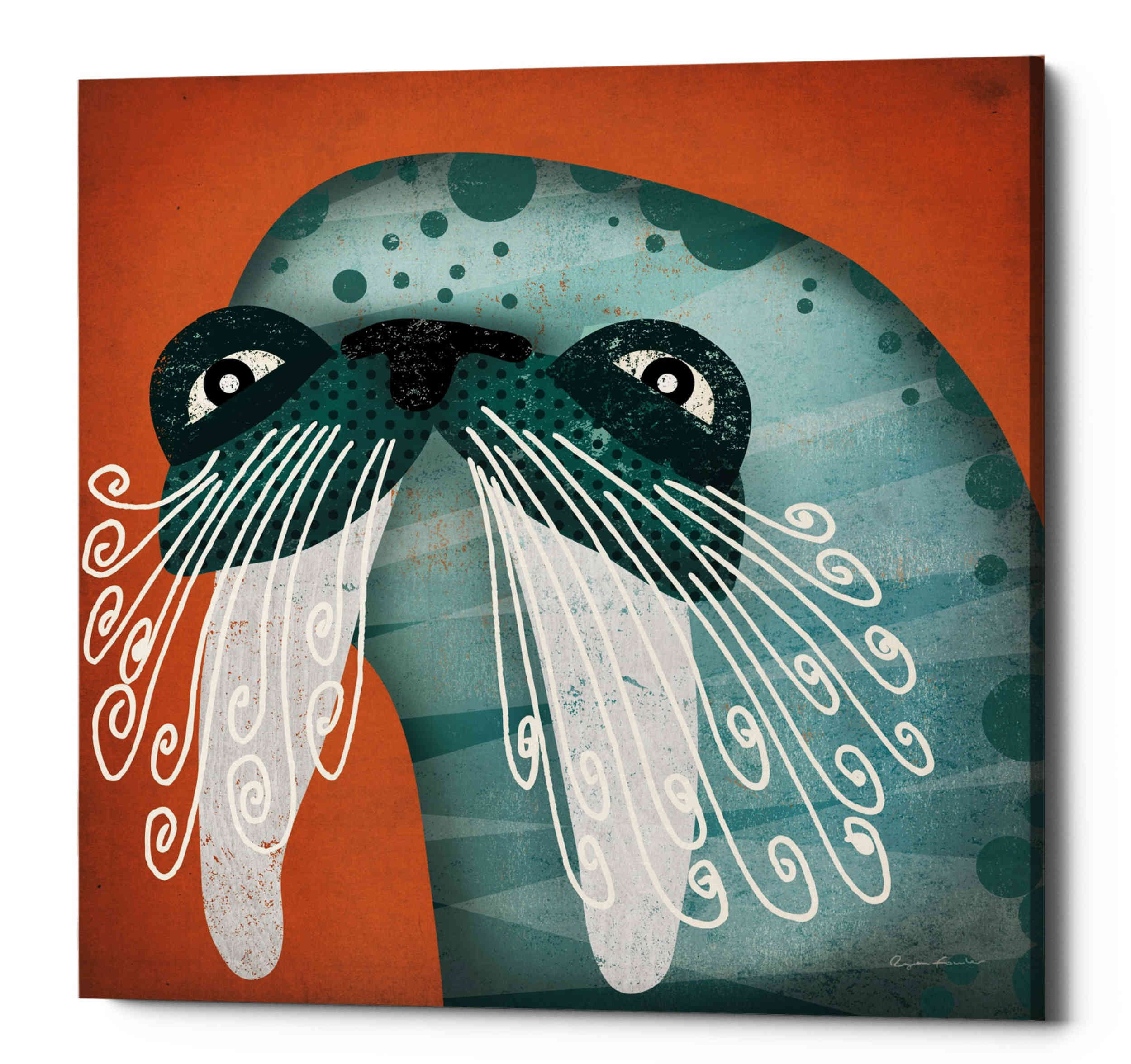 Epic Graffiti 'Walrus Wow' by Ryan Fowler, Canvas Wall Art, 12"x12 ...