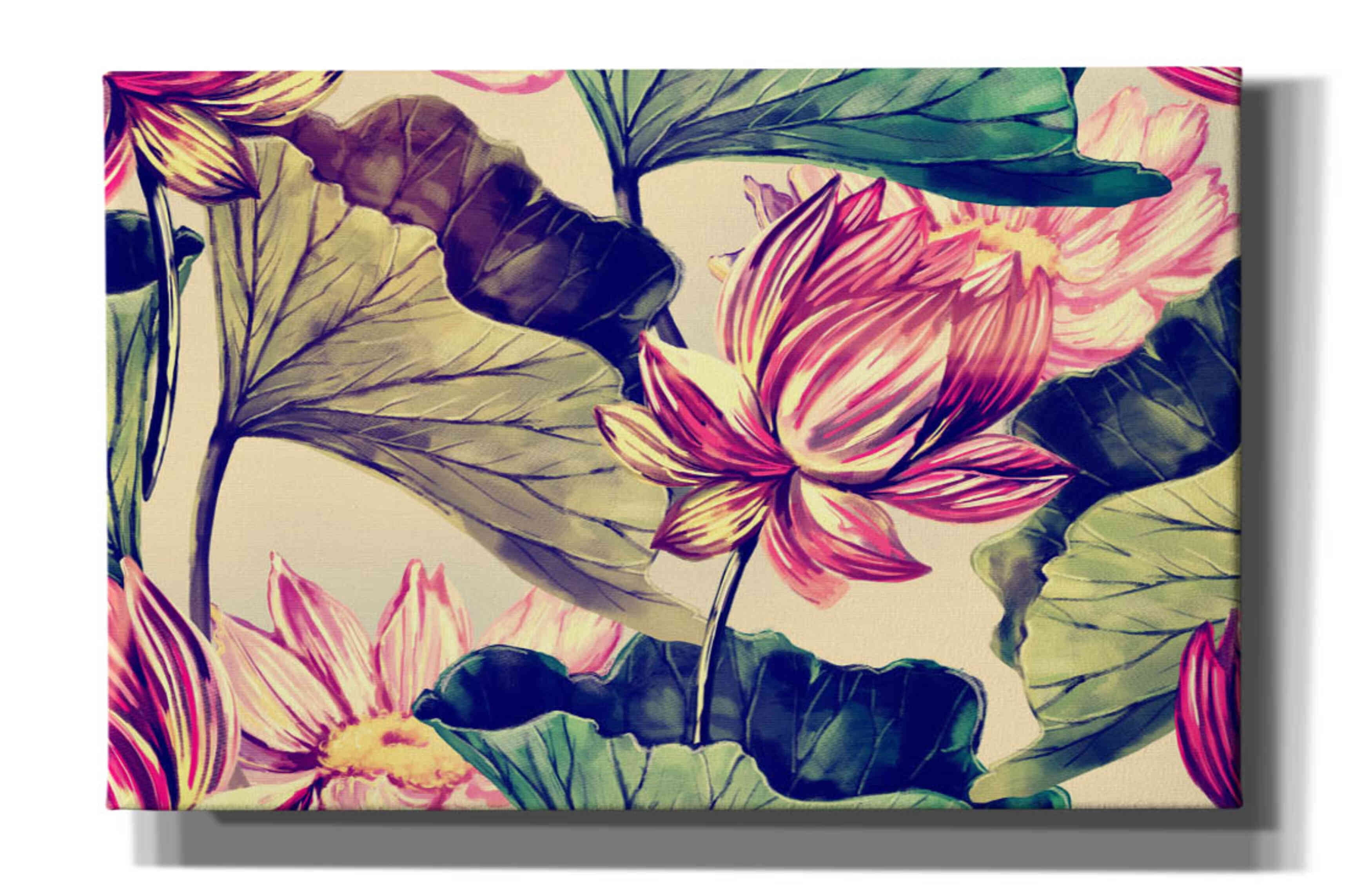 Epic Graffiti 'Water Lily' by Incado, Giclee Canvas Wall Art, 40"x26 ...