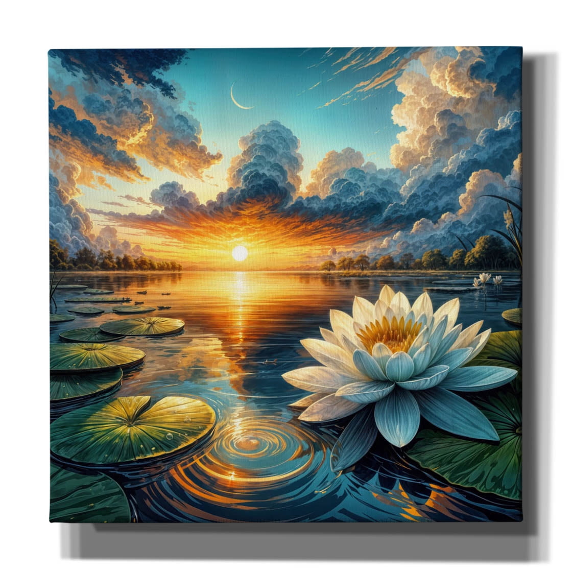 Epic Graffiti 'Water Lily' by Rey Klimt Canvas Wall Art, 12" x 12 ...