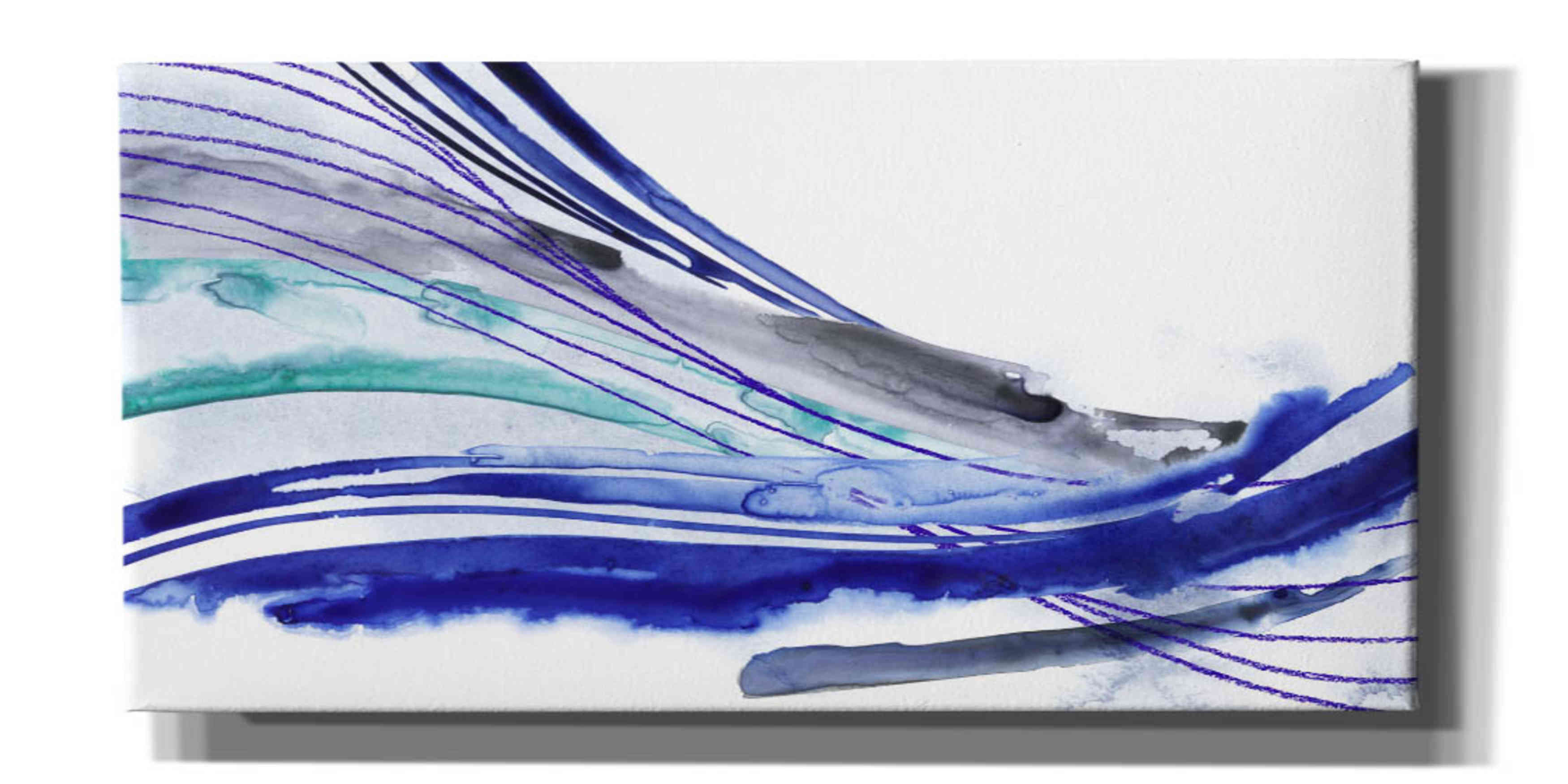 Epic Graffiti 'Wave Surge II' by Grace Popp, Canvas Wall Glass, 24"x12 ...