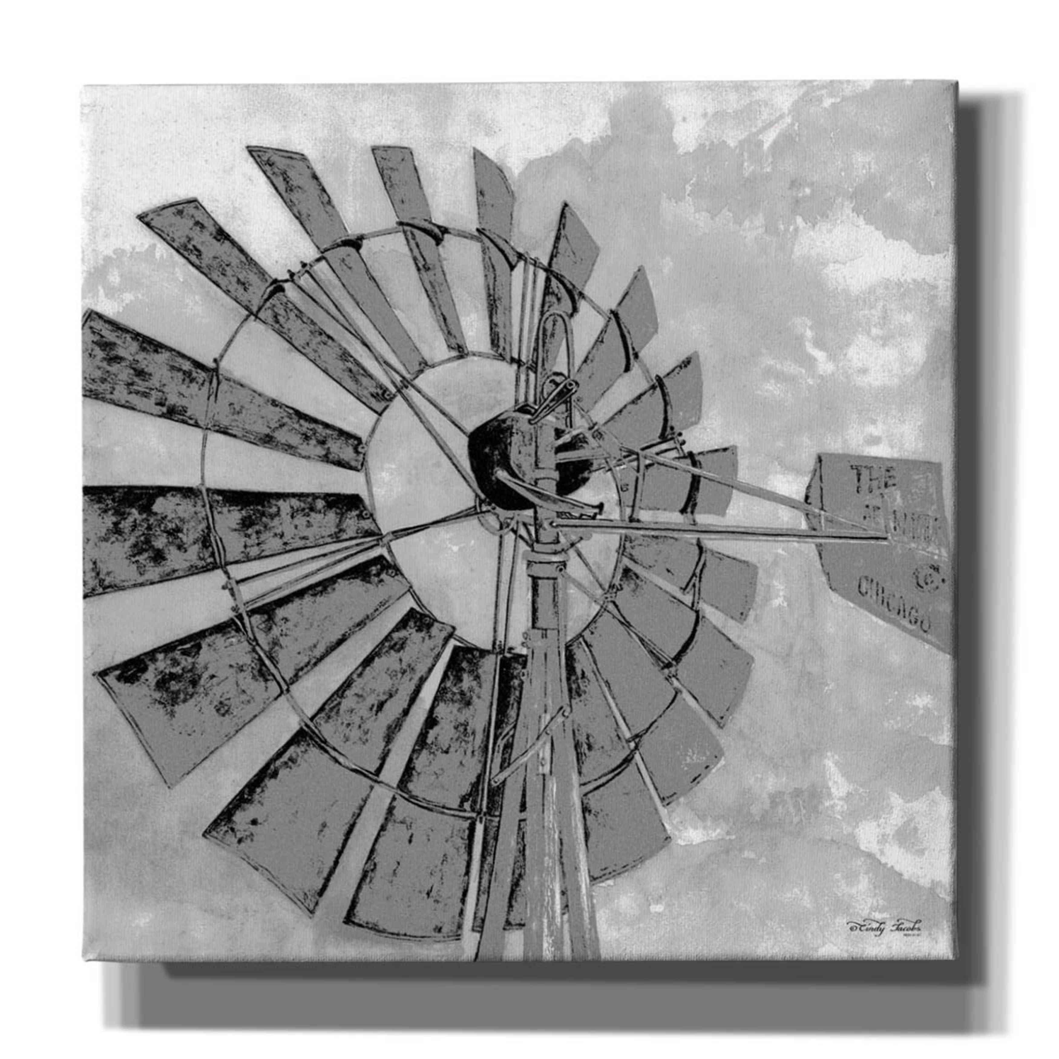 Epic Graffiti 'Windmill Rotor' by Cindy Jacobs, Canvas Wall Art, 12"x12 ...