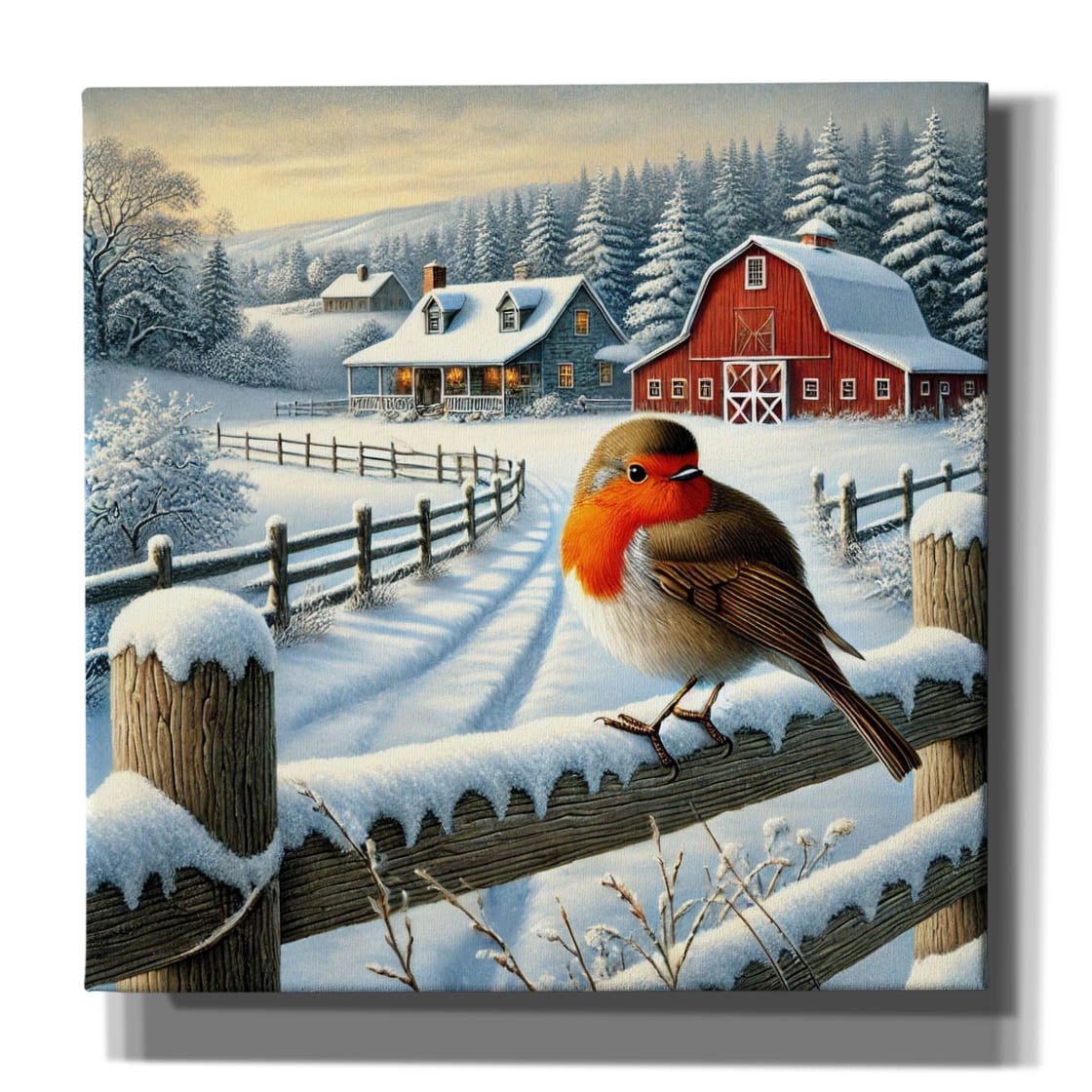 Epic Graffiti 'Winter Farm' by Rey Klimt Canvas Wall Art, 12" x 12 ...