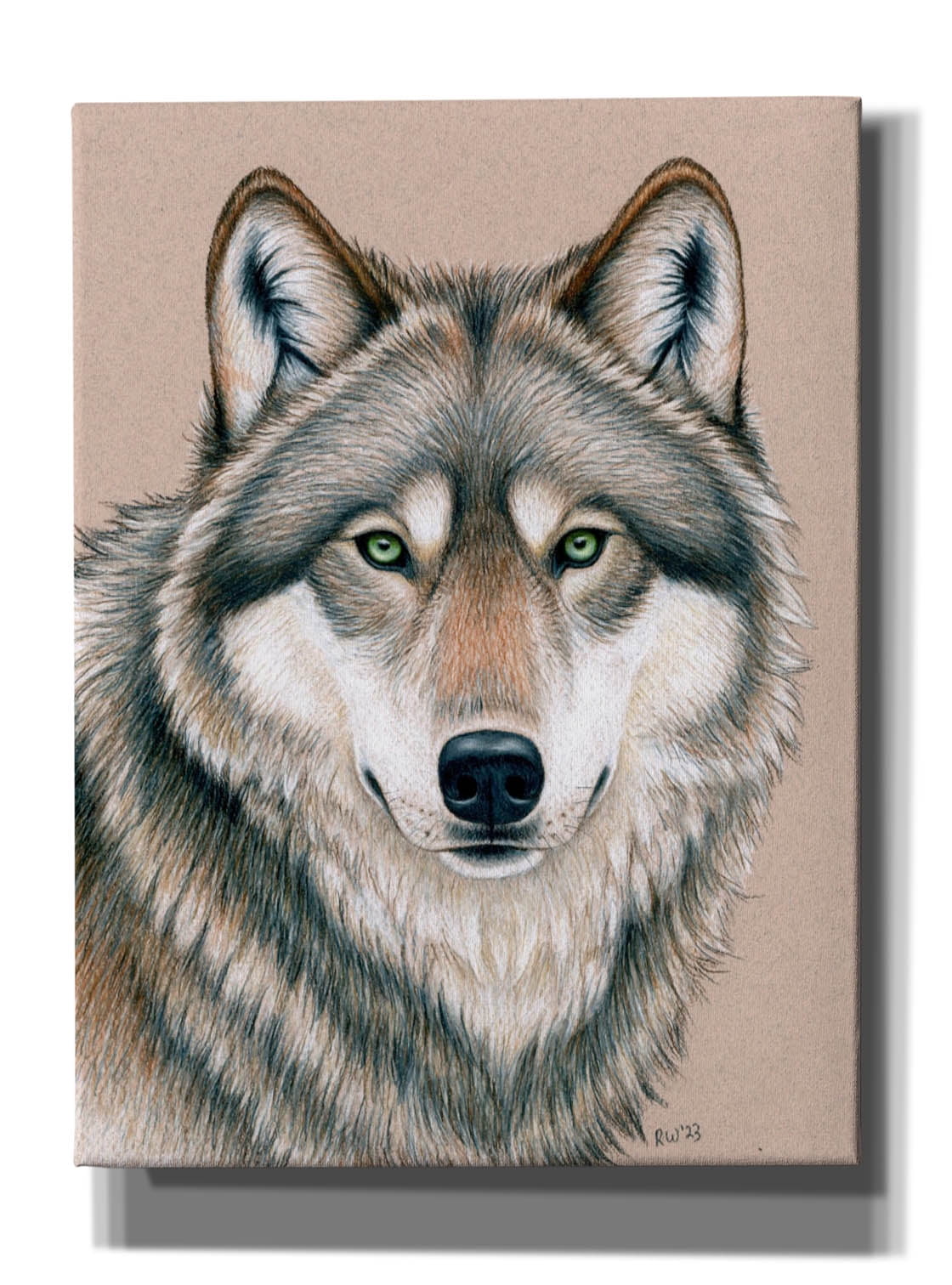 Epic Graffiti 'Wolf With Eyes Of Fierce Green Fire' by Rebecca Wang Art ...