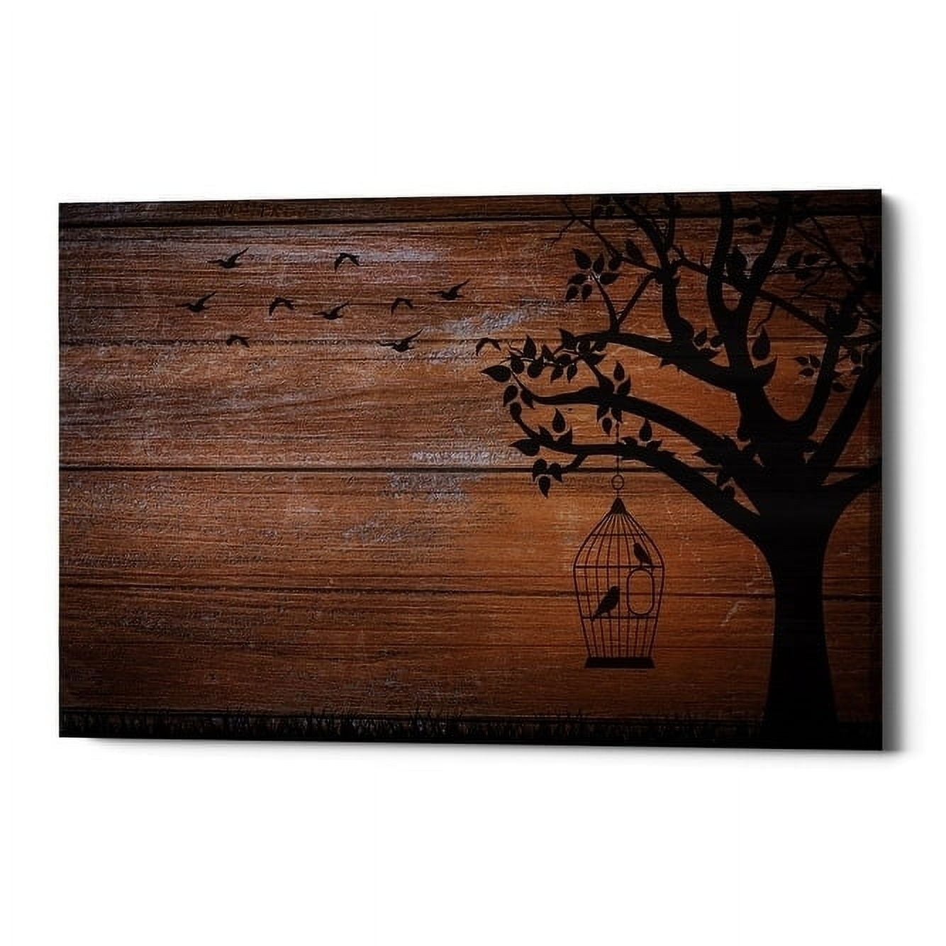 Epic Graffiti "Wood Series: Birds and Tree Silhouettes" Giclee Canvas ...