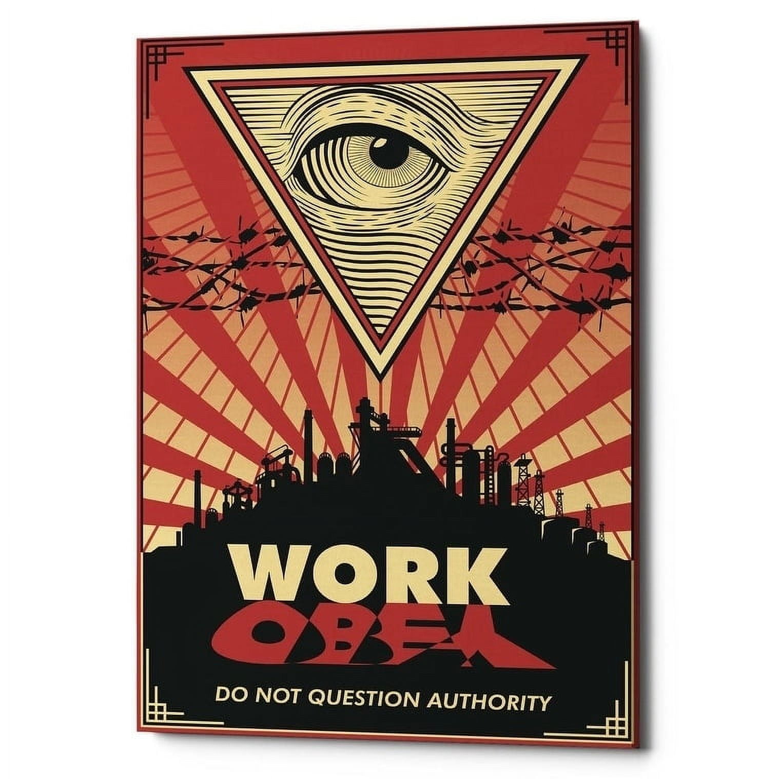 Epic Graffiti 'Work' Giclee Canvas Wall Art - Red 40" x 60" - Walmart.com