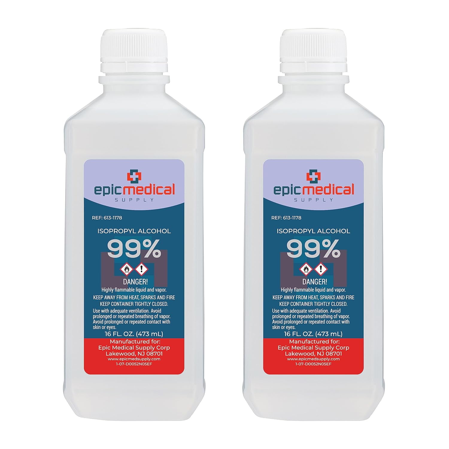 Epic Medical Supply 99% Isopropyl Alcohol, 16 oz. Bottle, General ...