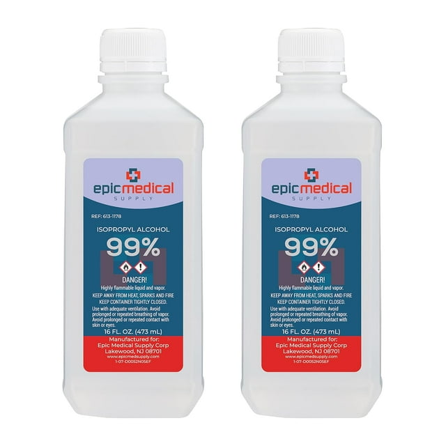 Epic Medical Supply 99% Isopropyl Alcohol, 16 oz. Bottle, General ...