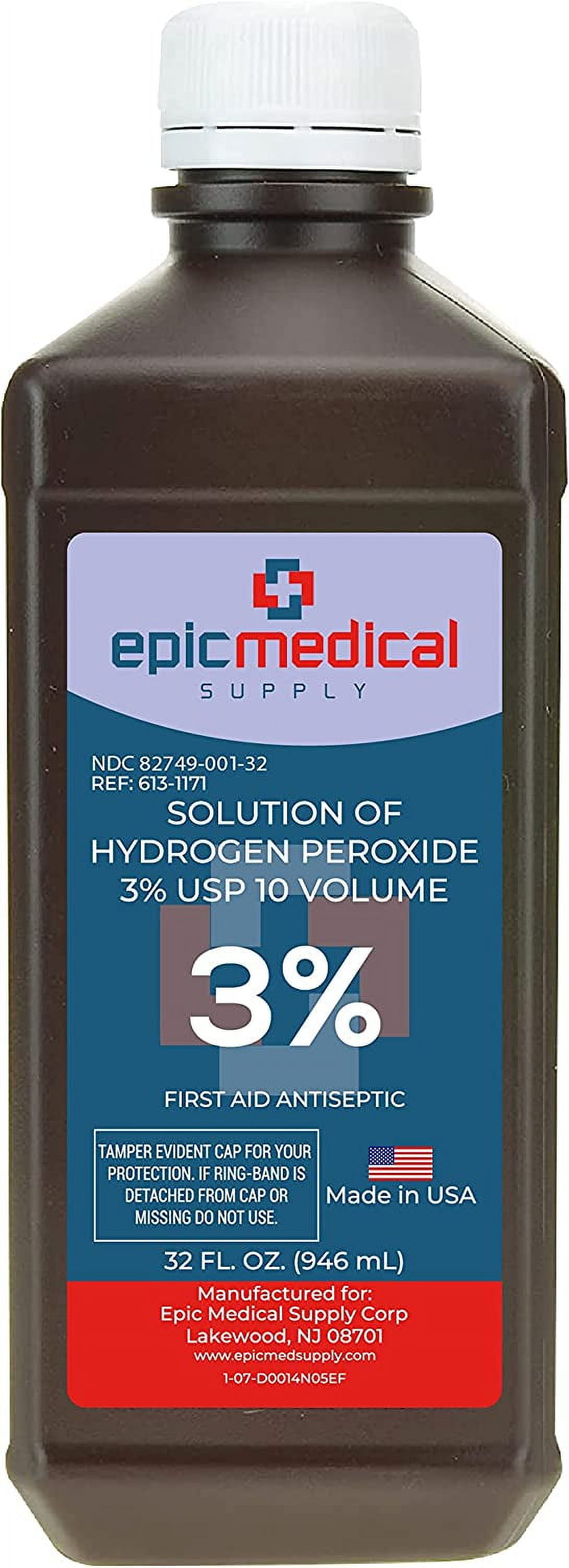Epic Medical Supply Topical Hydrogen Peroxide 3% USP, First Aid ...