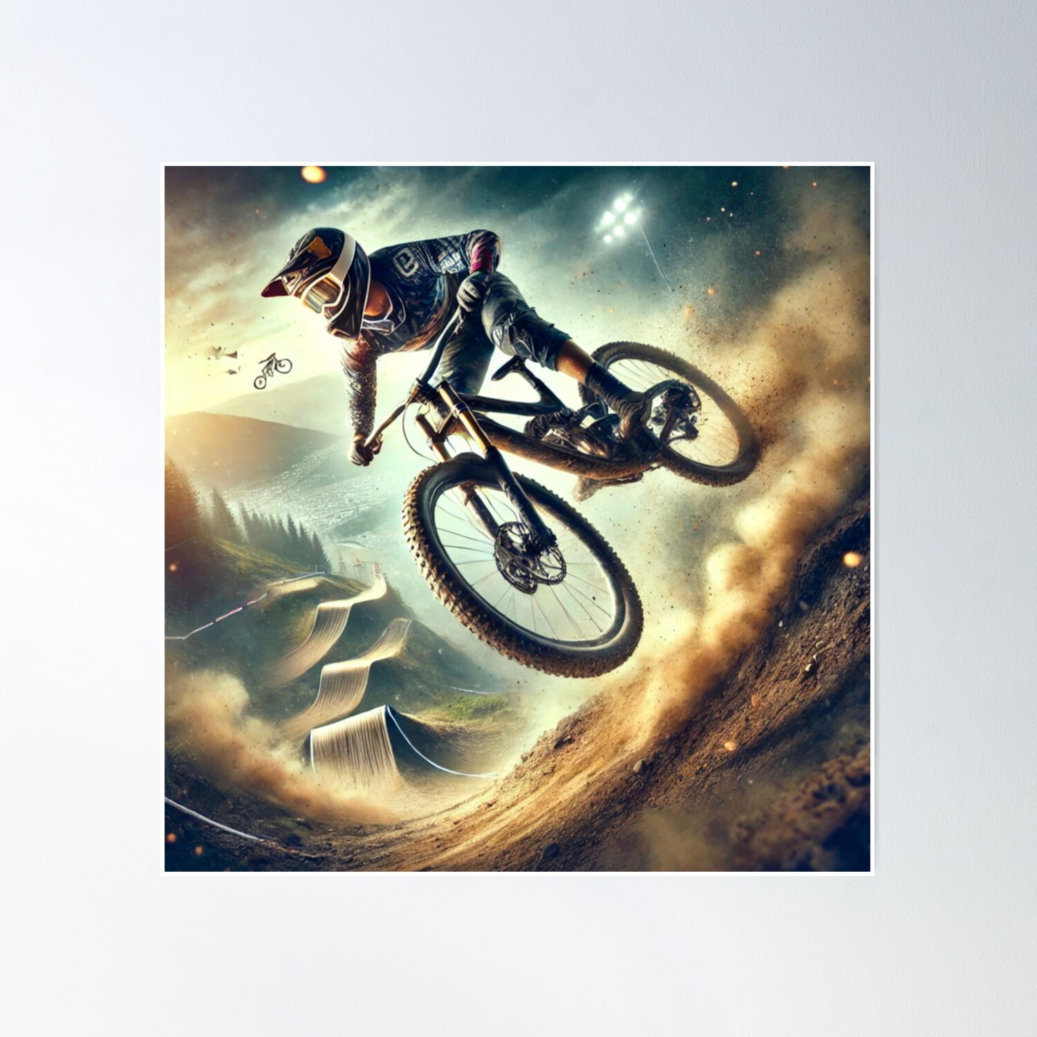 Epic Mtb Shredder – Giving It His All Poster Wall Art, Modern Wall ...