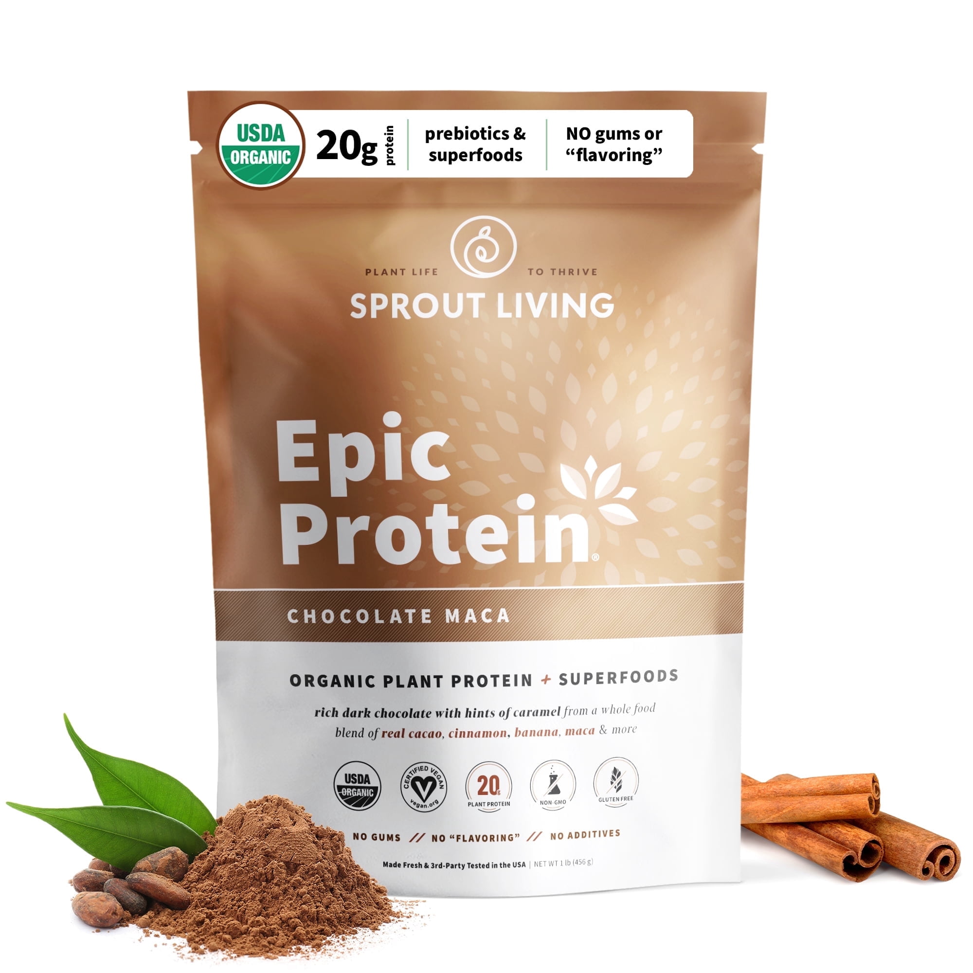 Sprout Living Epic Protein | Organic Plant Protein, Superfoods ...