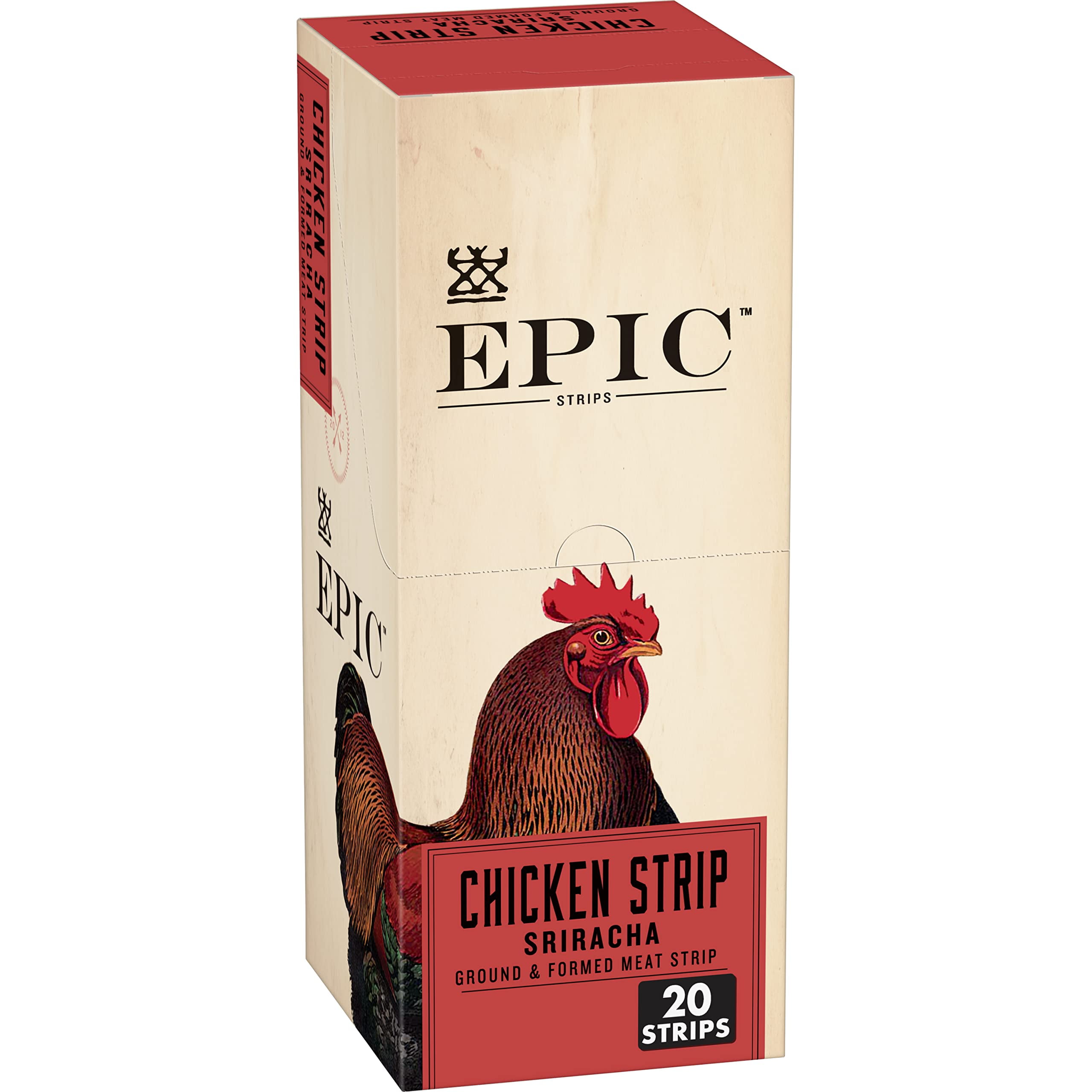 Epic Provisions, Chicken Sriracha Strips 0.8 Ounce, 20 Count Box ...