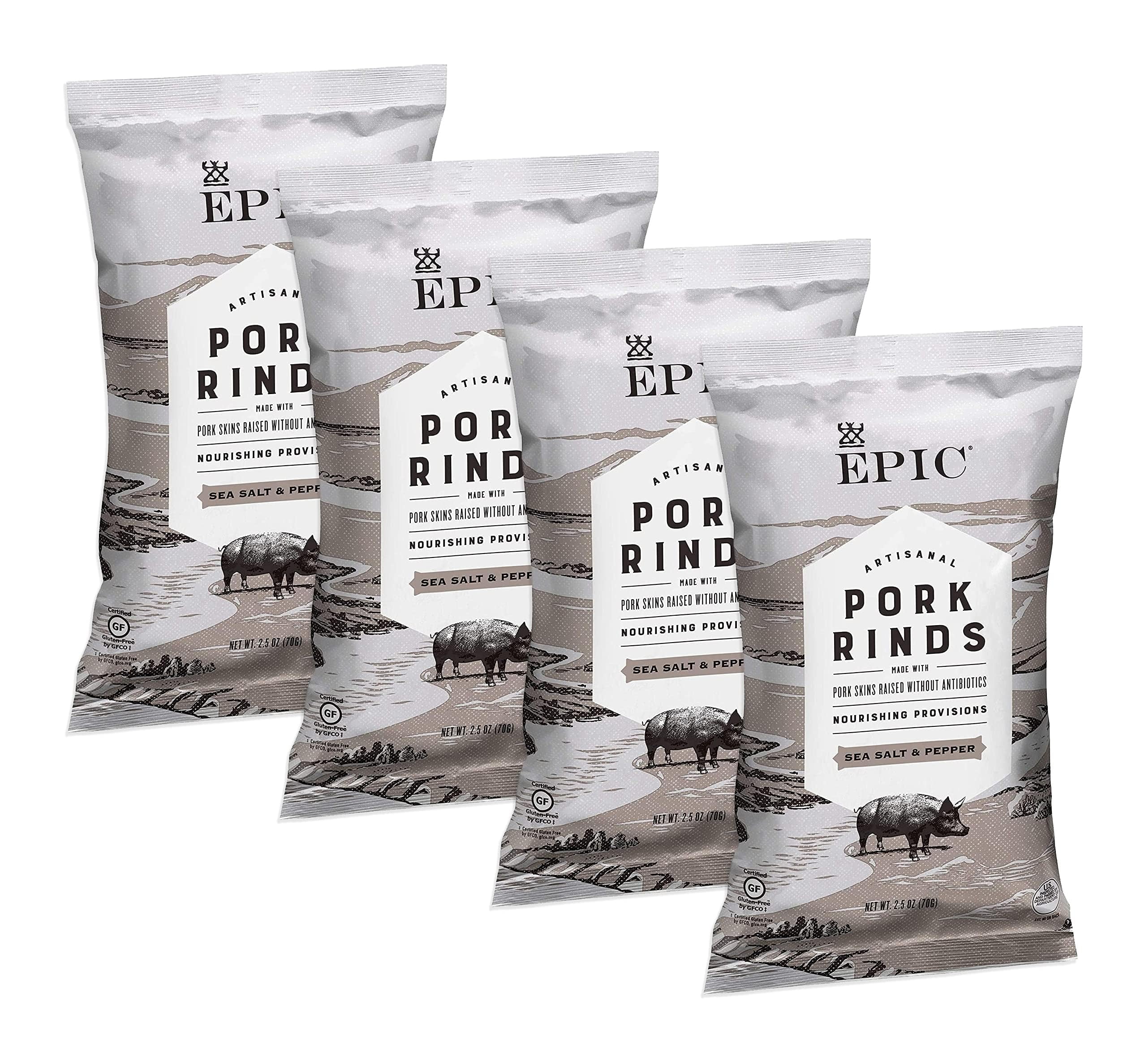 Epic Provisions Sea Salt SBF3 & Pepper Pork Rinds, Low-Carb, 4 Count ...