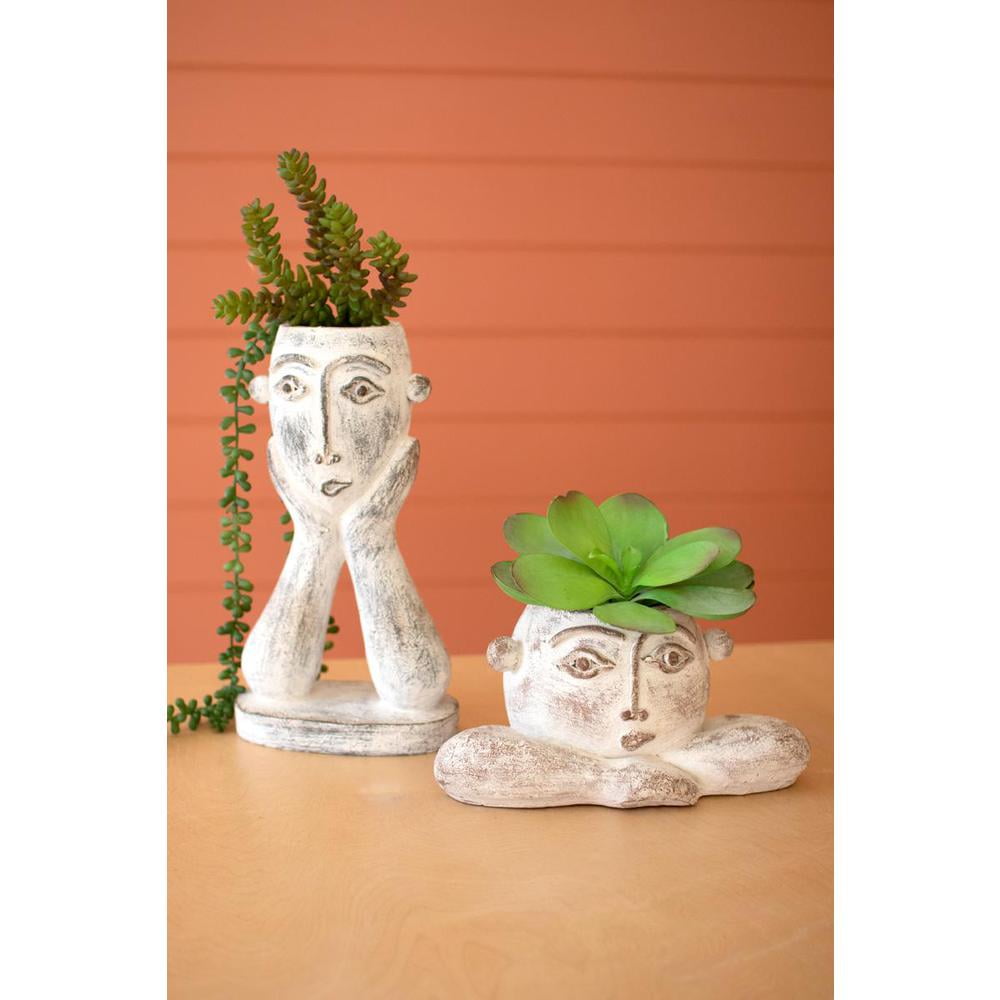 Epic Set Of Two Painted Resin Face Planters - Walmart.com