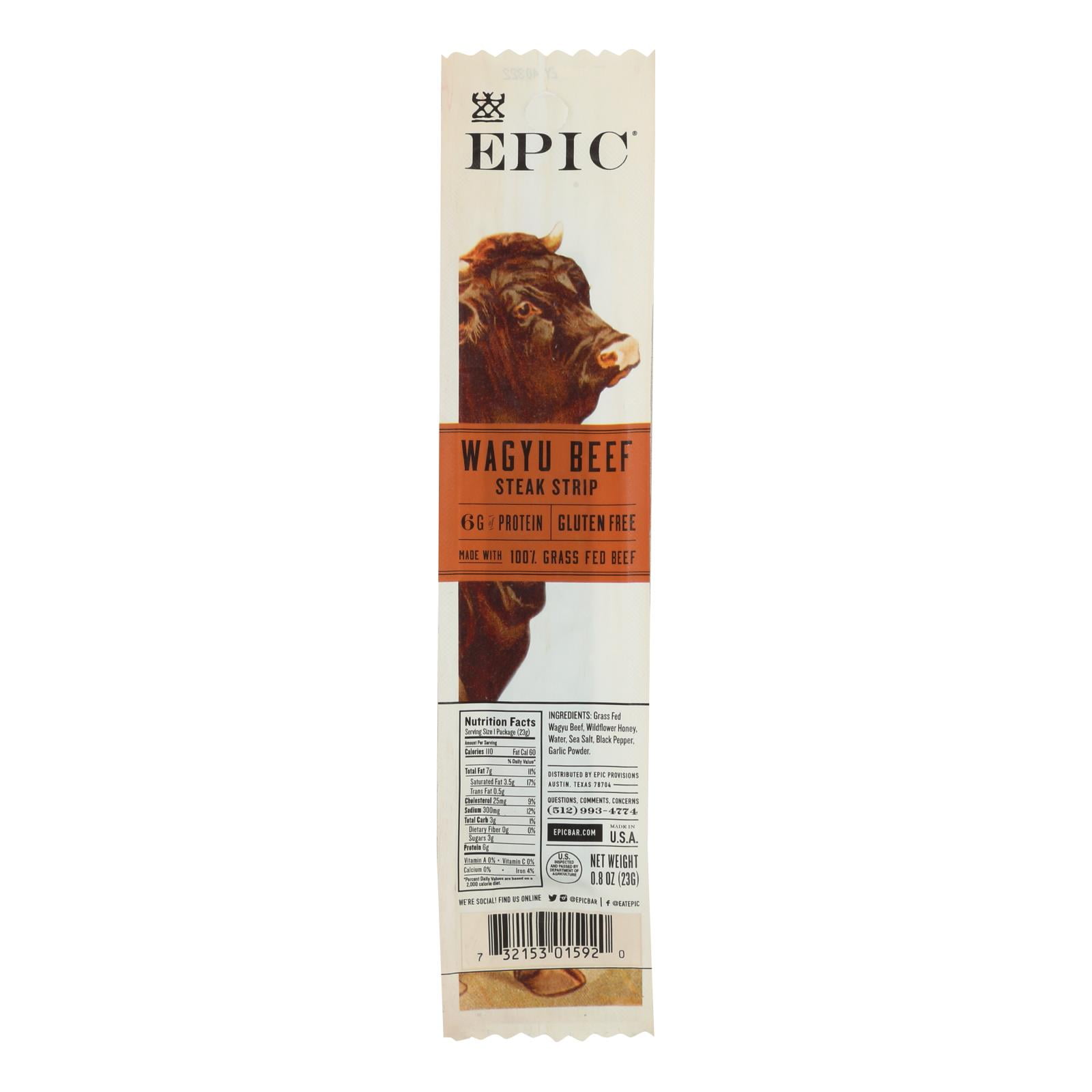 Epic - Strips - Wagyu Beef Steak - Case of 20 - .8 oz - Walmart.com