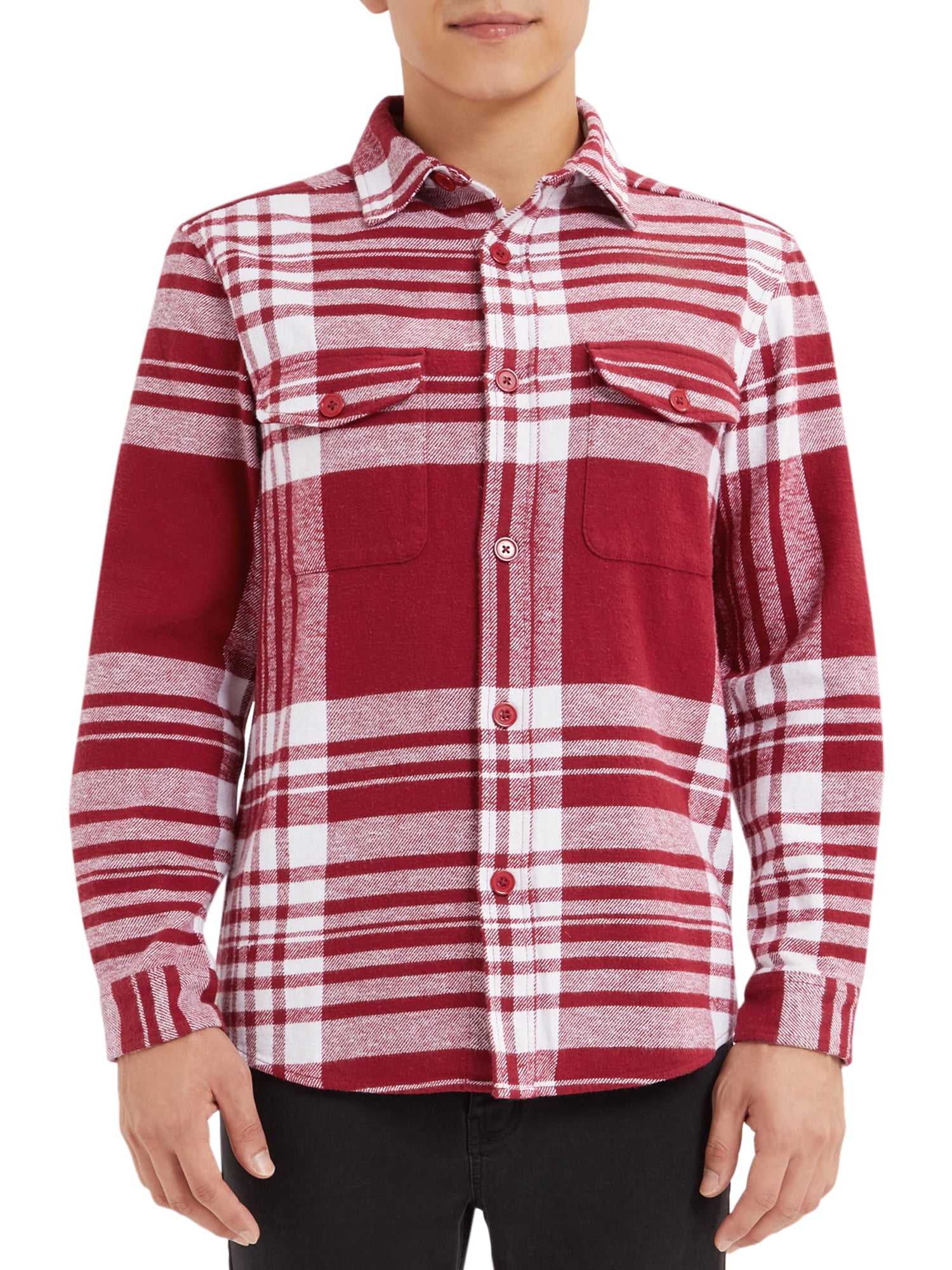Epic Studios Men's & Big Men's Heavyweight Plaid Flannel Shacket, Sizes ...