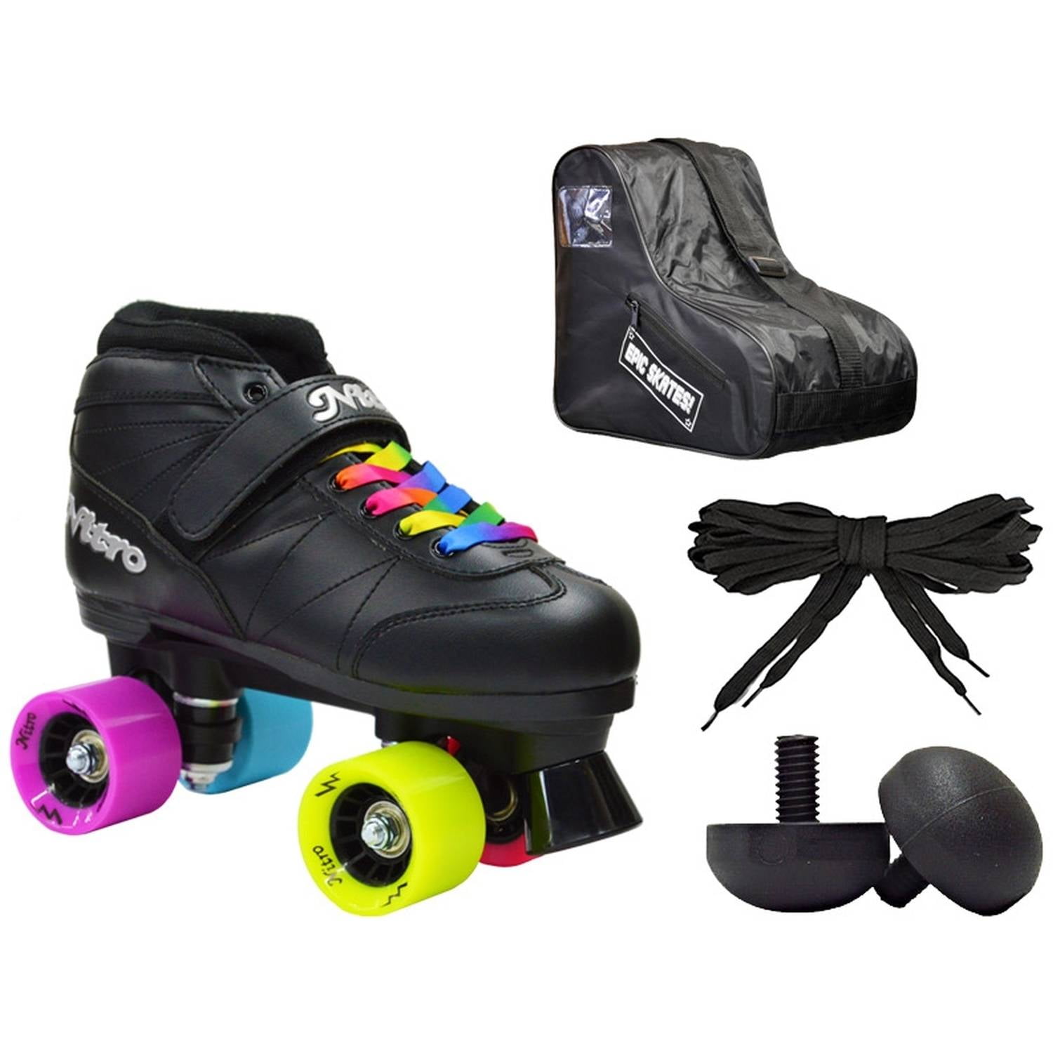 Free Shipping! Epic Skates Super Nitro Rainbow Quad Speed Roller Skates ...