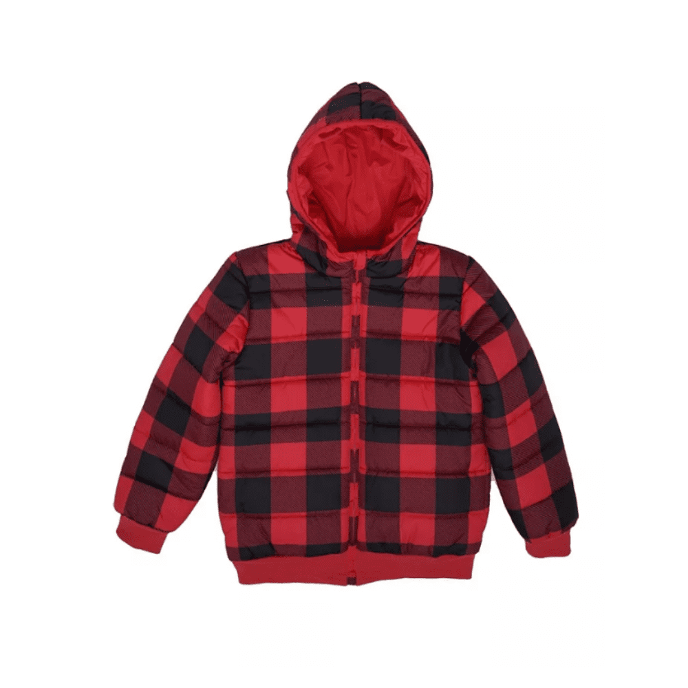 Epic Threads Big Boys Checkered Full Zip Reversible Hooded Puffer ...