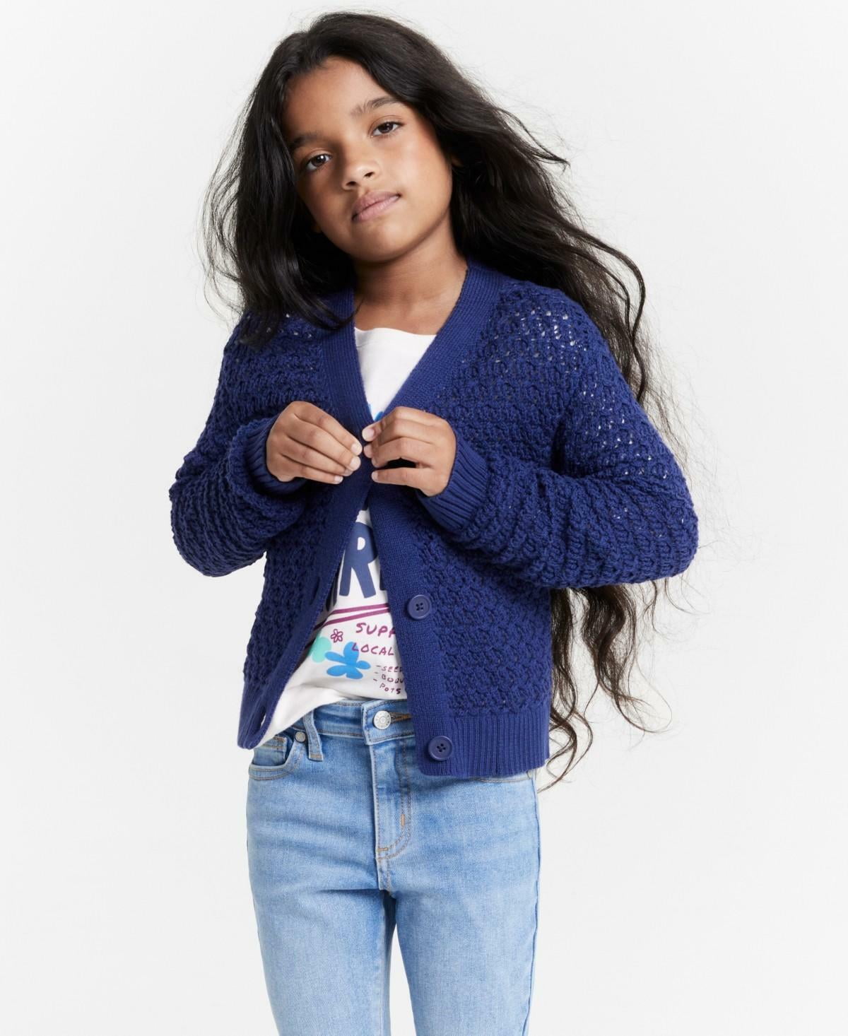 Epic Threads Girls Open-Stitch Cotton Cardigan, Created for Macy's ...
