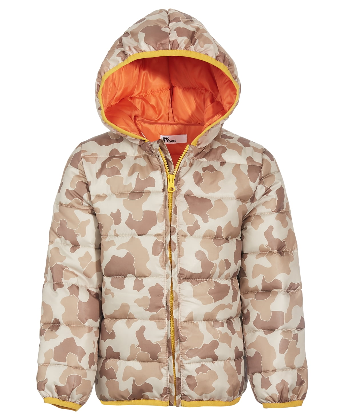 Epic Threads Little Boys Lion Camo-Print Packable Hooded Puffer Coat ...