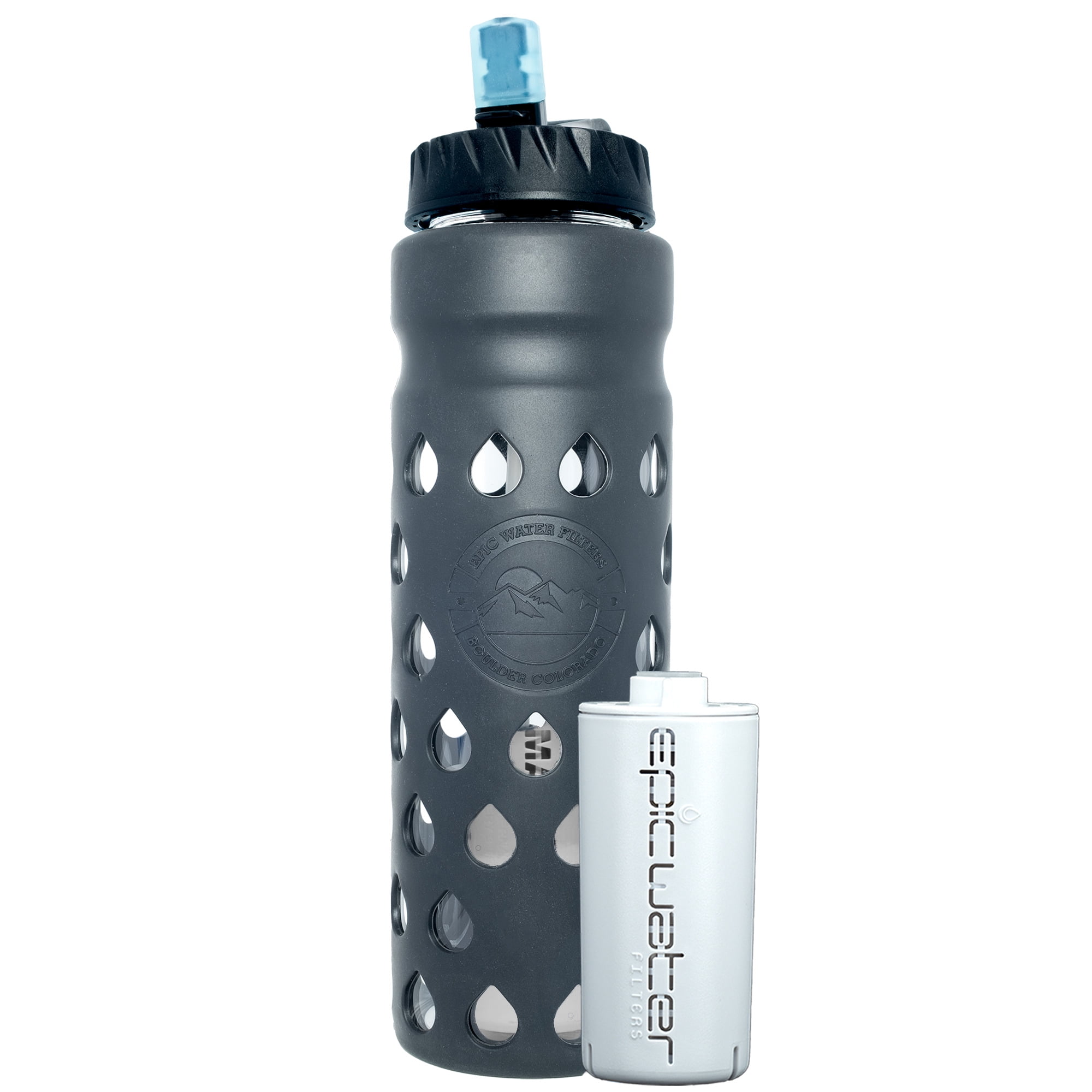 Epic Water Filters Escape Glass Water Bottle and 75 Gallon Filter ...