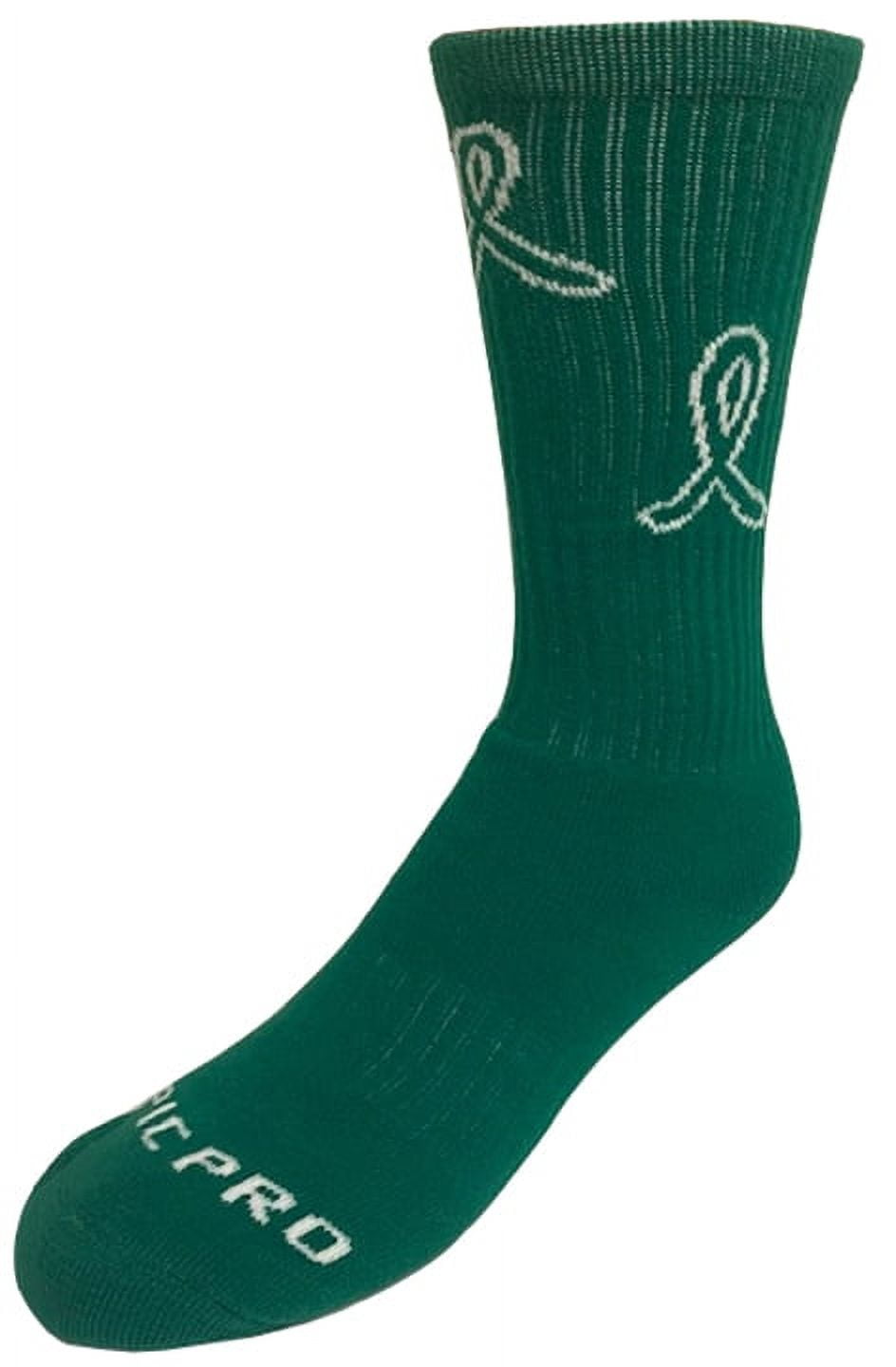 Epic Youth Kidney Cancer Awareness Green Ribbon Design Crew-Socks (1 ...