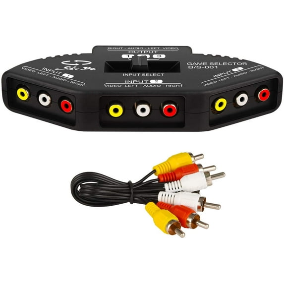 EpicDealz 3-Way AV RCA Switch Selector Box with Composite Output for ...