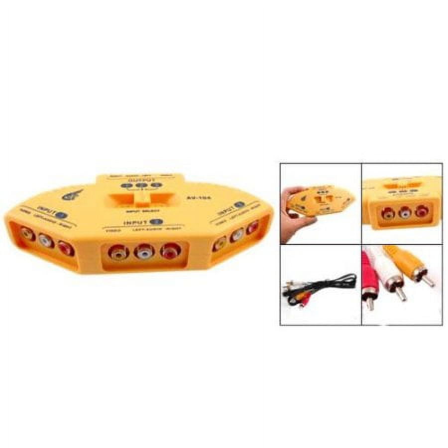 EpicDealz Yellow 3-Way Audio Video AV RCA Switch Selector Box Splitter ...