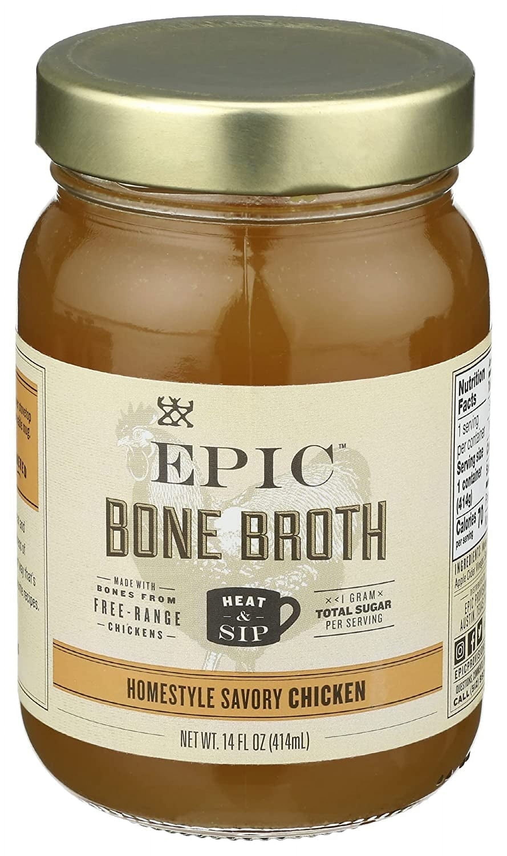 EpicEPIC Artisanal Homestyle Savory Chicken Bone Broth 14 fl oz Pack of ...