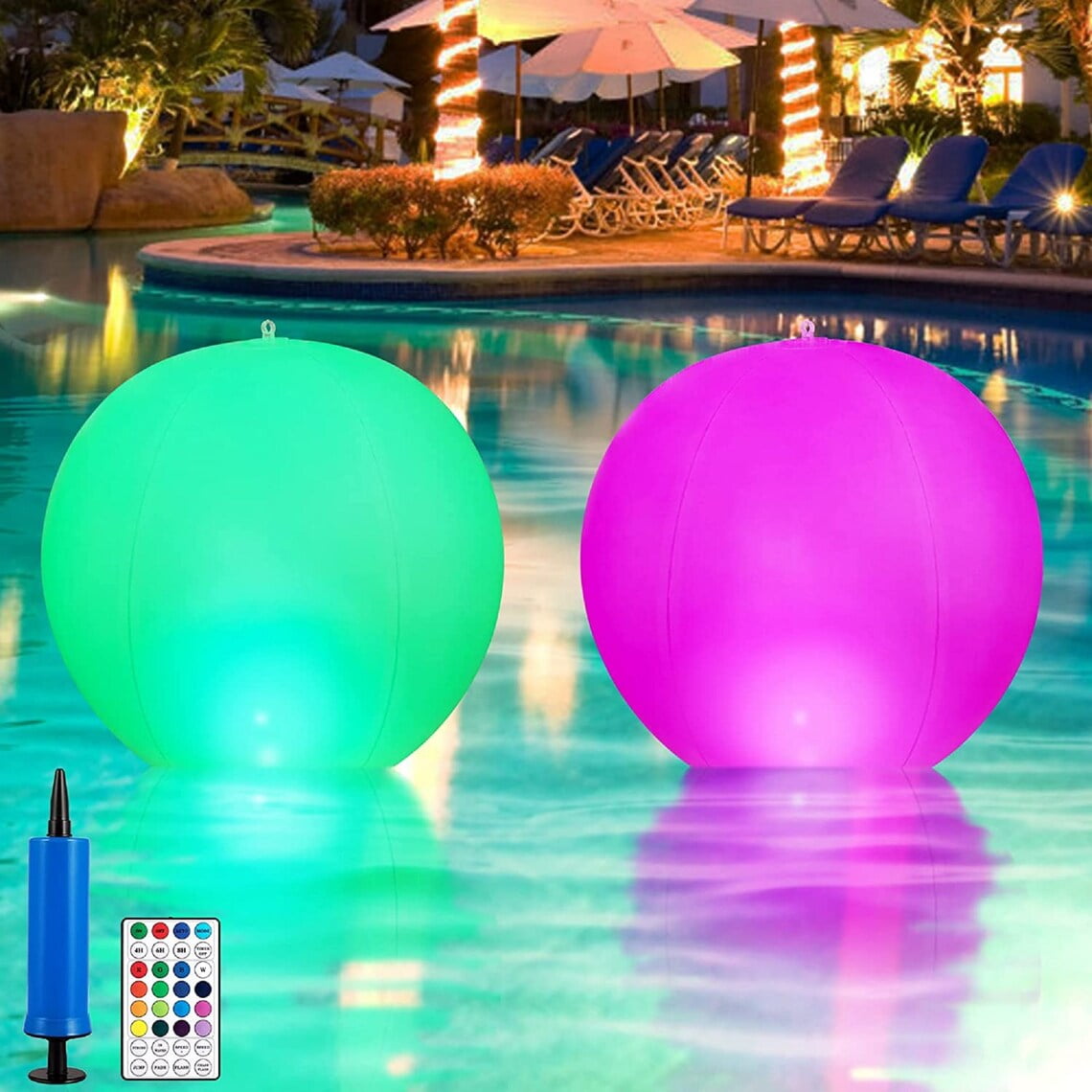 EpicGadget 13" Solar Glow Globe, Outdoor Color Changing LED Pool Lights ...