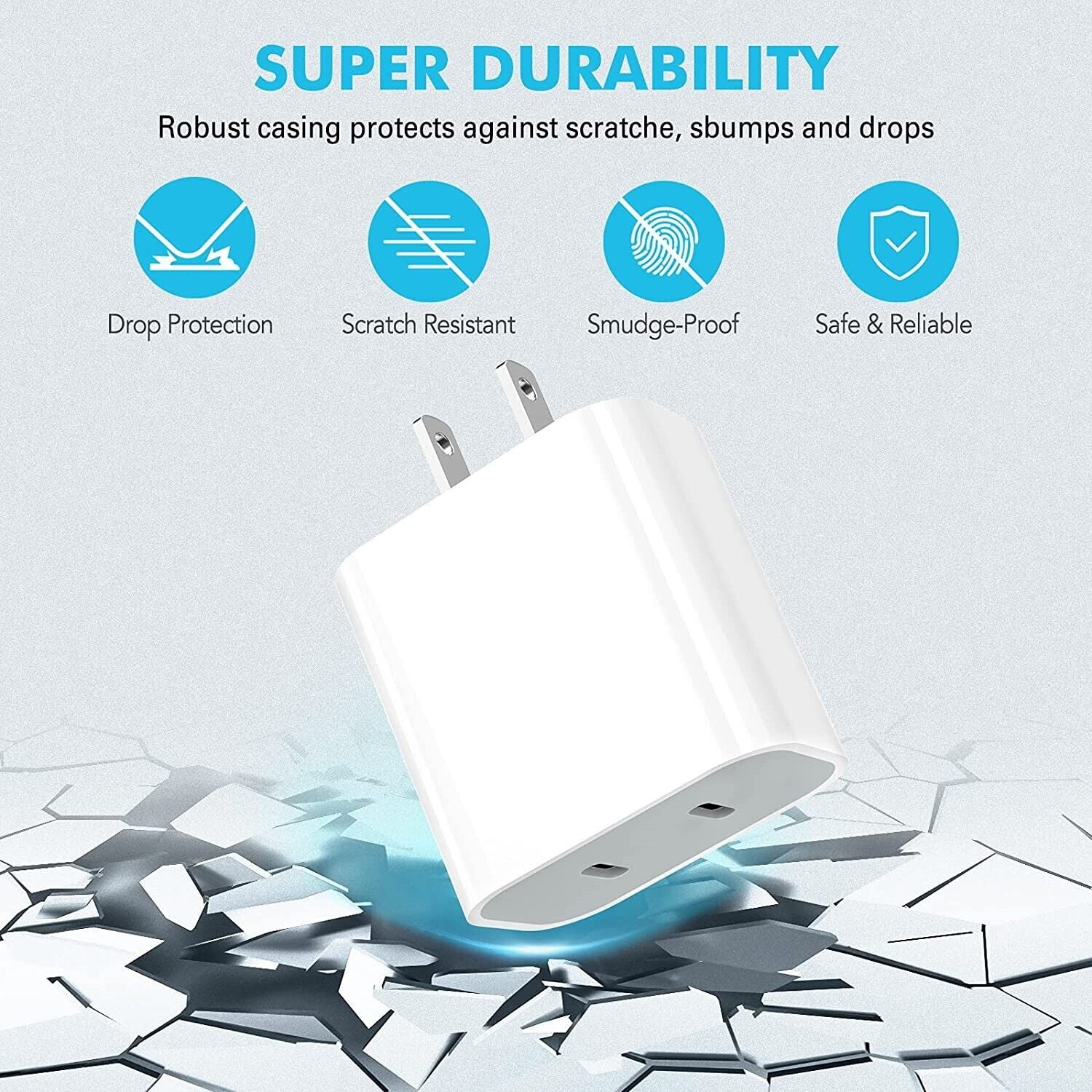 EpicGadget USB C Wall Charger 2-Port, 20W Dual Ports Type C Fast ...