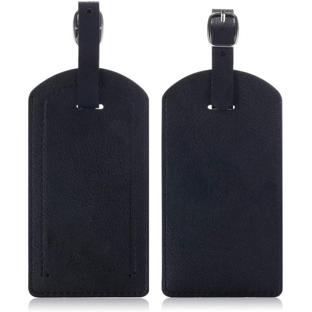 Epicgadget (2 Pack) Suitcase Name Tag, PU Leather Travel Address Label ...