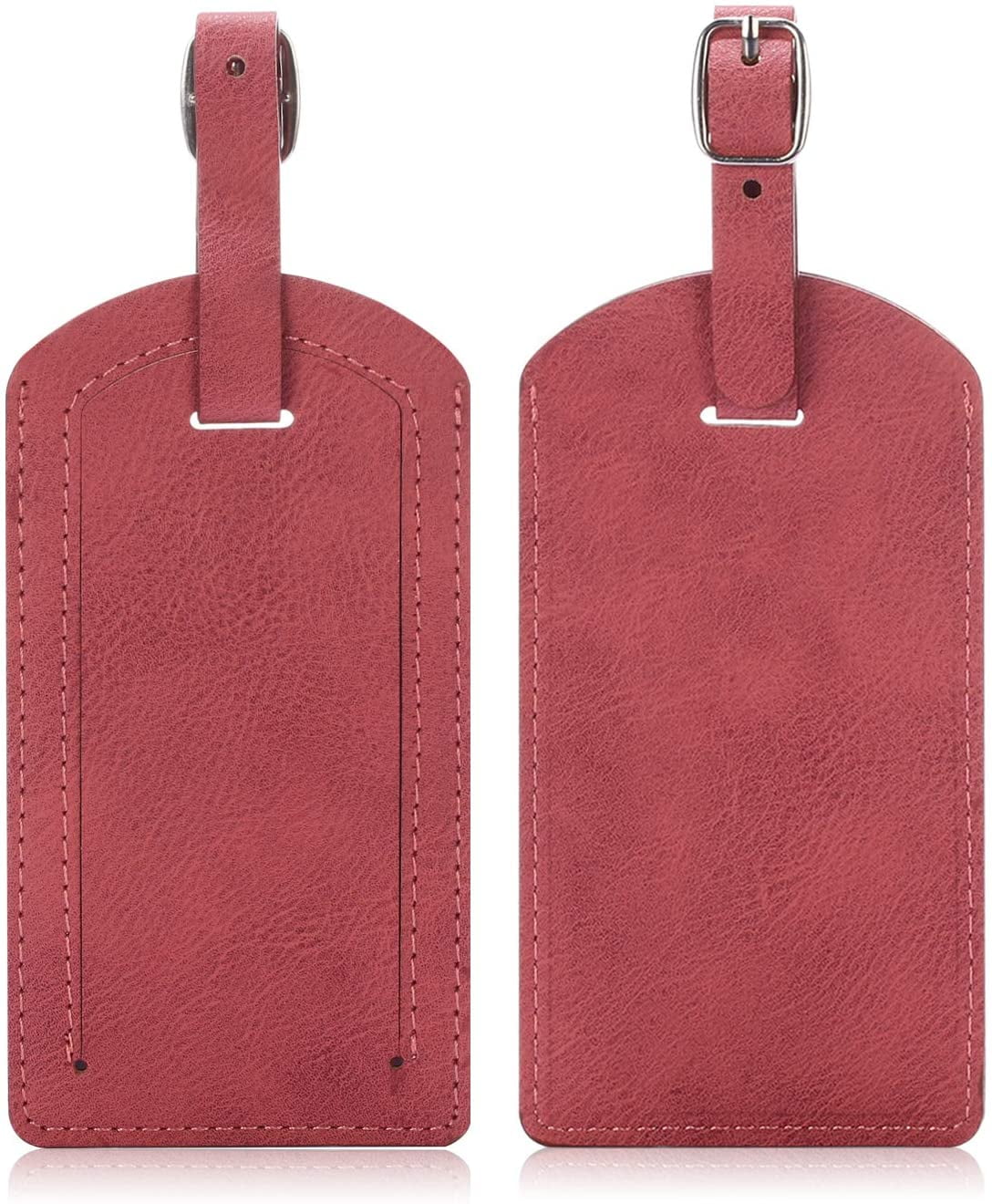 Epicgadget (2 Pack) Luggage Tag, Travel PU Leather Tag Address Label Holder with Privacy Cover ...