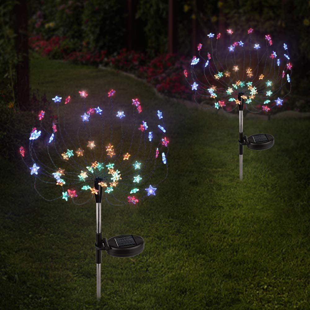 Epicgadget [4 Pack] Solar Star Firework Tree Light, LED Outdoor Star ...