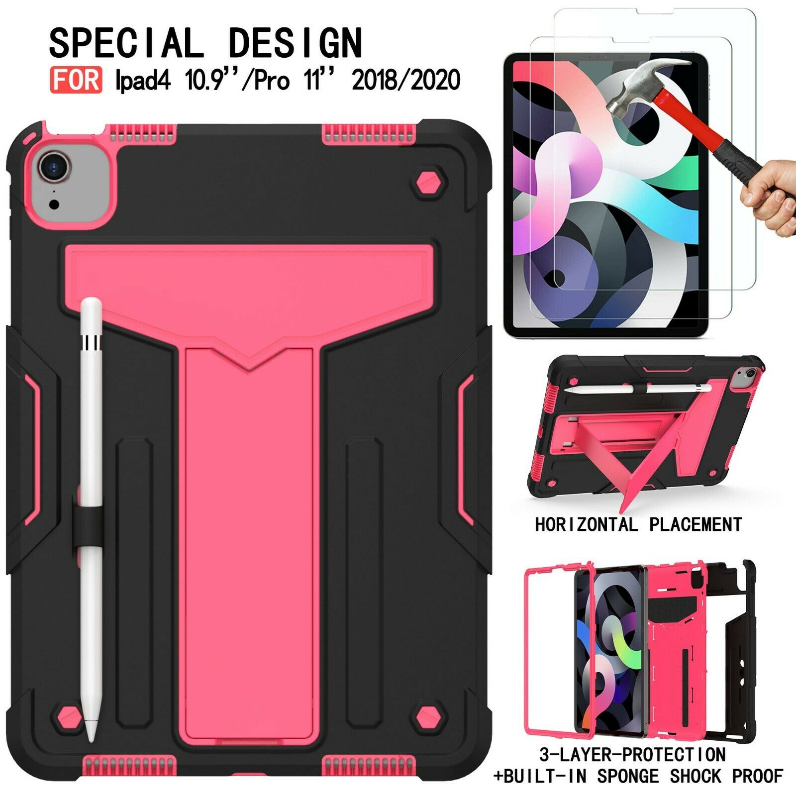 Epicgadget Hybrid Case for iPad Pro 11" (3rd, 2nd, & 1st Gen) and iPad ...
