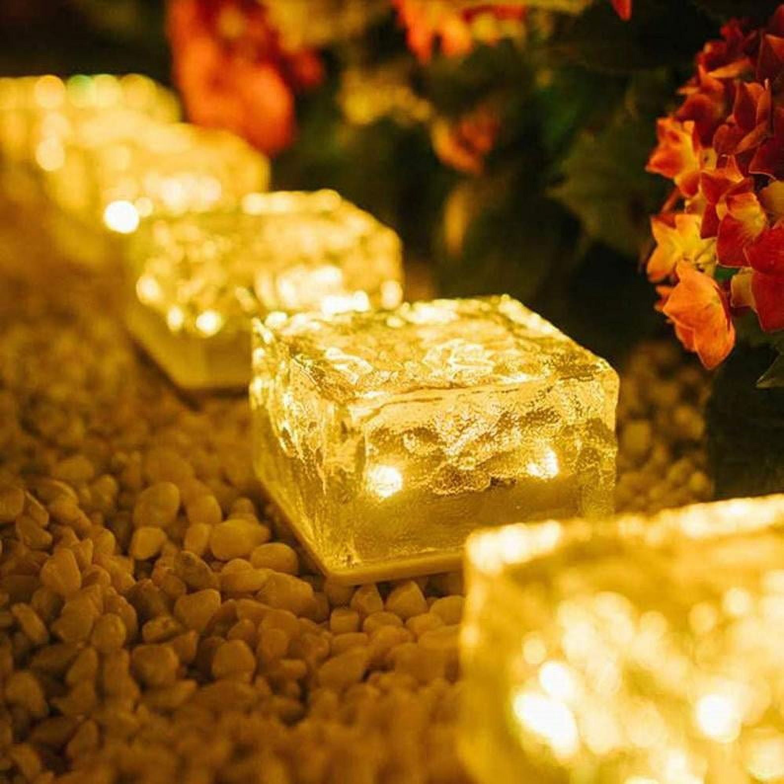 Epicgadget Solar Ice Cube Shaped Light, 4x4x2.15 Inch Ice Cube Shaped ...