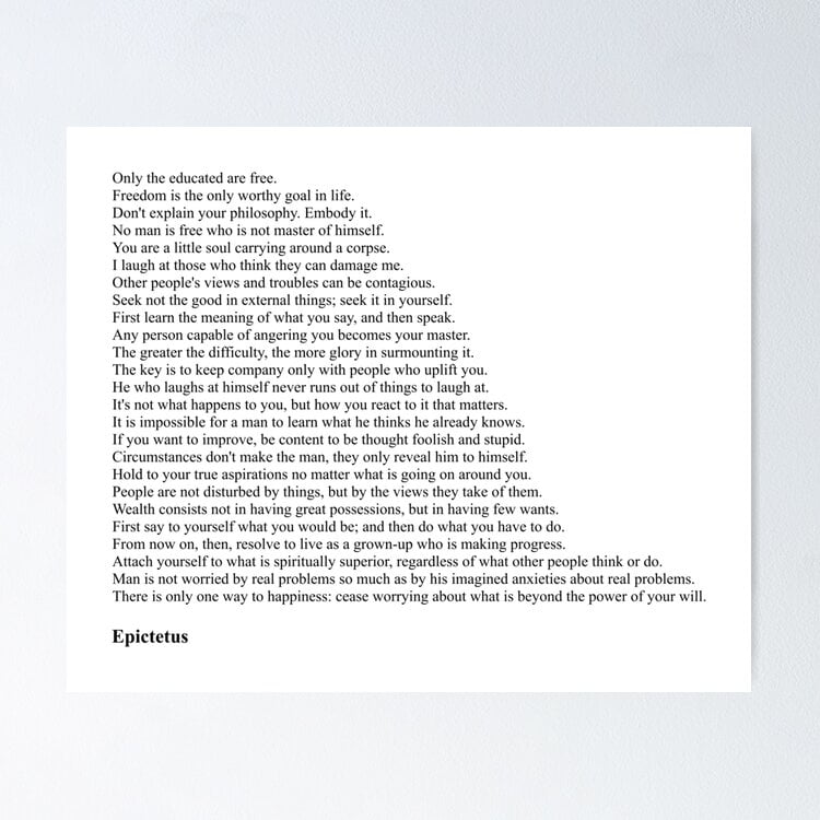 Epictetus Quotes Poster- Unframed Poster | Wall Art | Perfect For Home ...