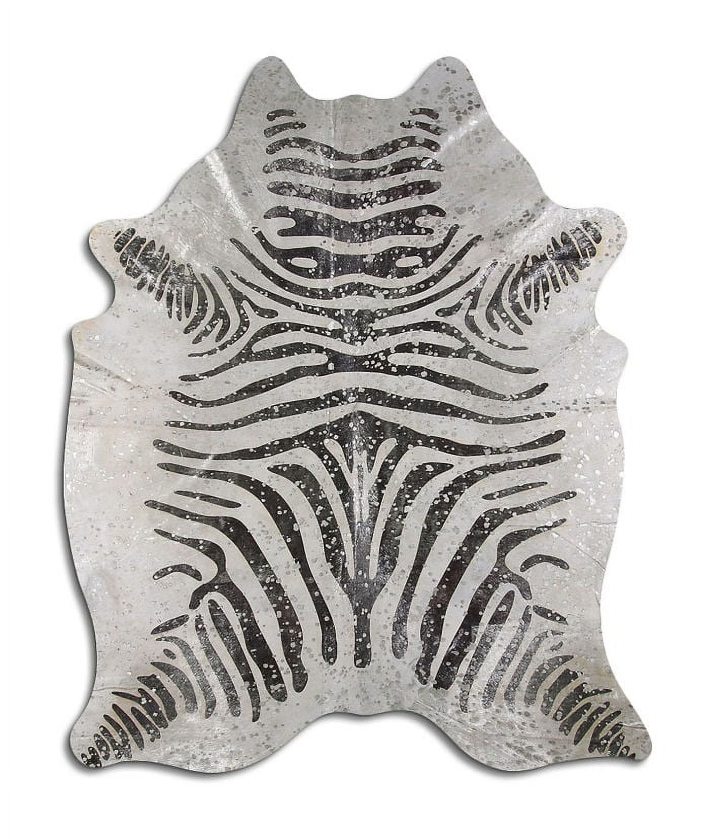 Epicure cowhide rugs for sale BLACK ZEBRA WITH SILVER METALLIC rug ...