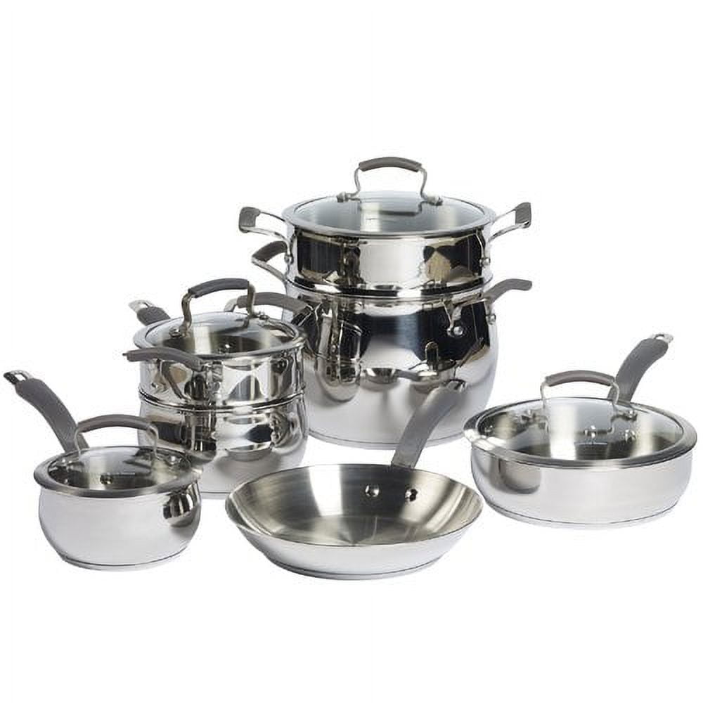 Epicurious 11Pc Cookware Set Heavy Gauge Stainless Non-Stick - Walmart.com