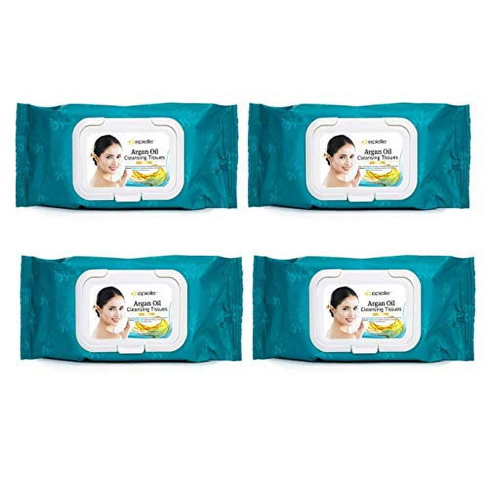Epielle Argan Oil Cleansing Facial Tissues Makeup Remover Wipes Gentle ...