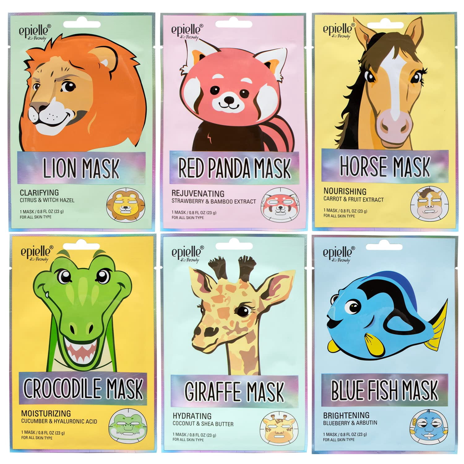 Epielle Character Sheet Masks | Animal Spa Mask Korean Beauty Mask -For ...