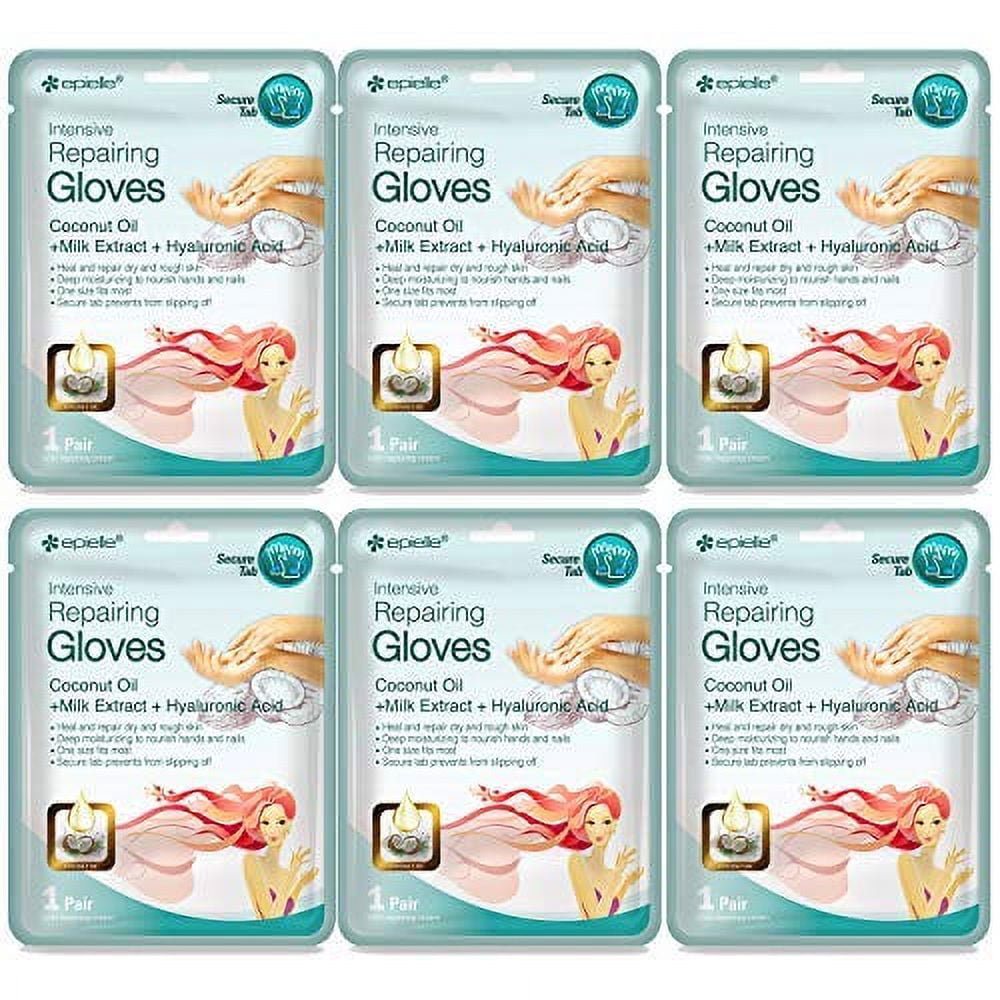 Epielle Intensive Repairing Hand Masks, 6pk Gloves with Coconut Oil ...