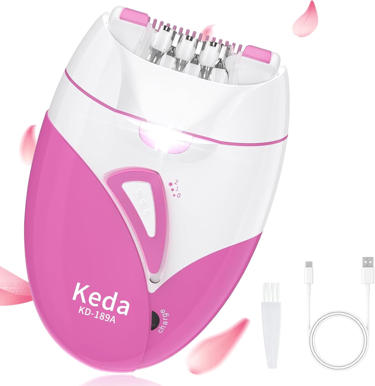 Epilator for Women, Smooth Glide Facial Hair Remover with 2 Speed & LED ...