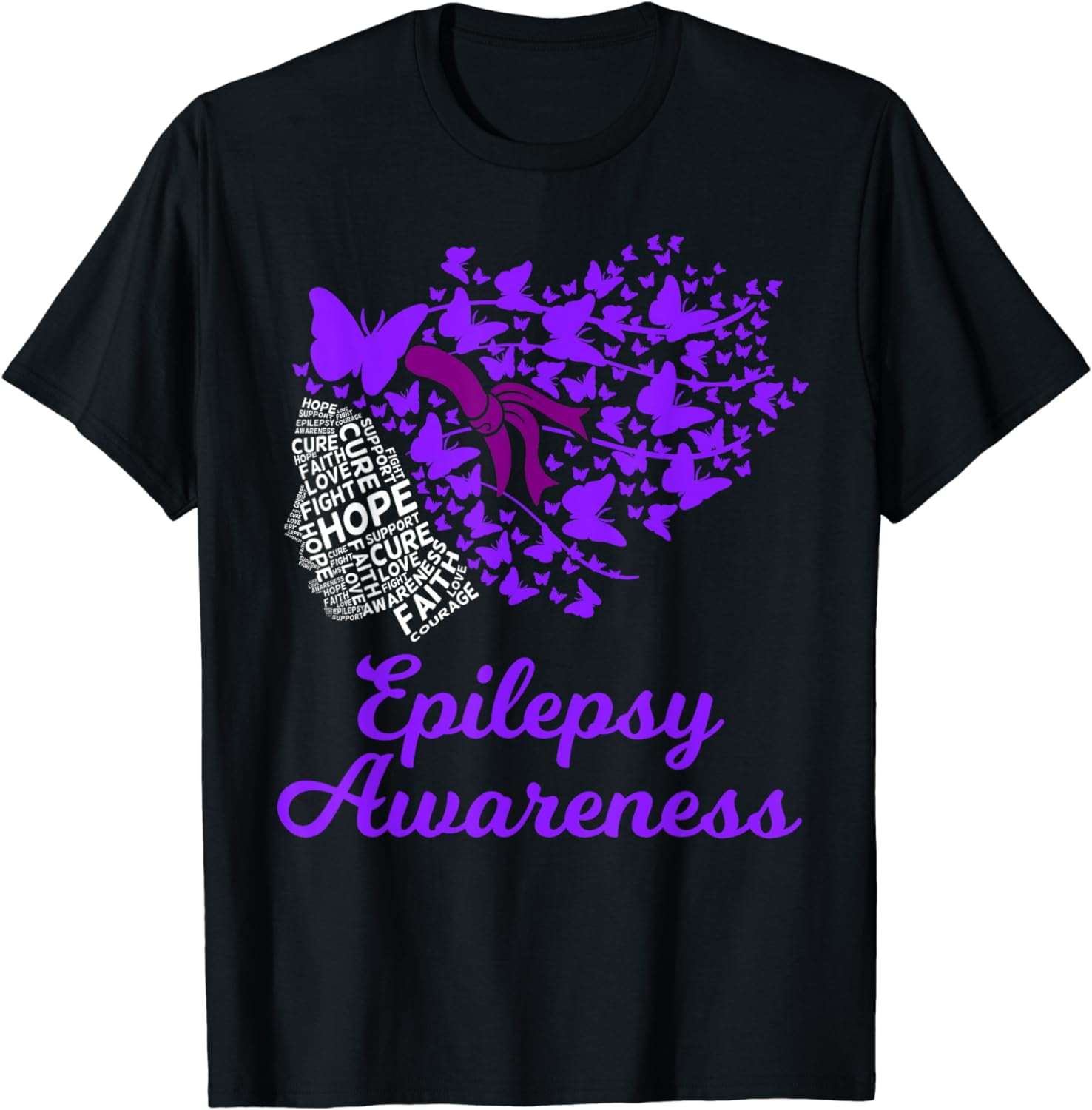 Epilepsy Awareness Day Seizure Disorder Purple Ribbon T-Shirt - Walmart.com