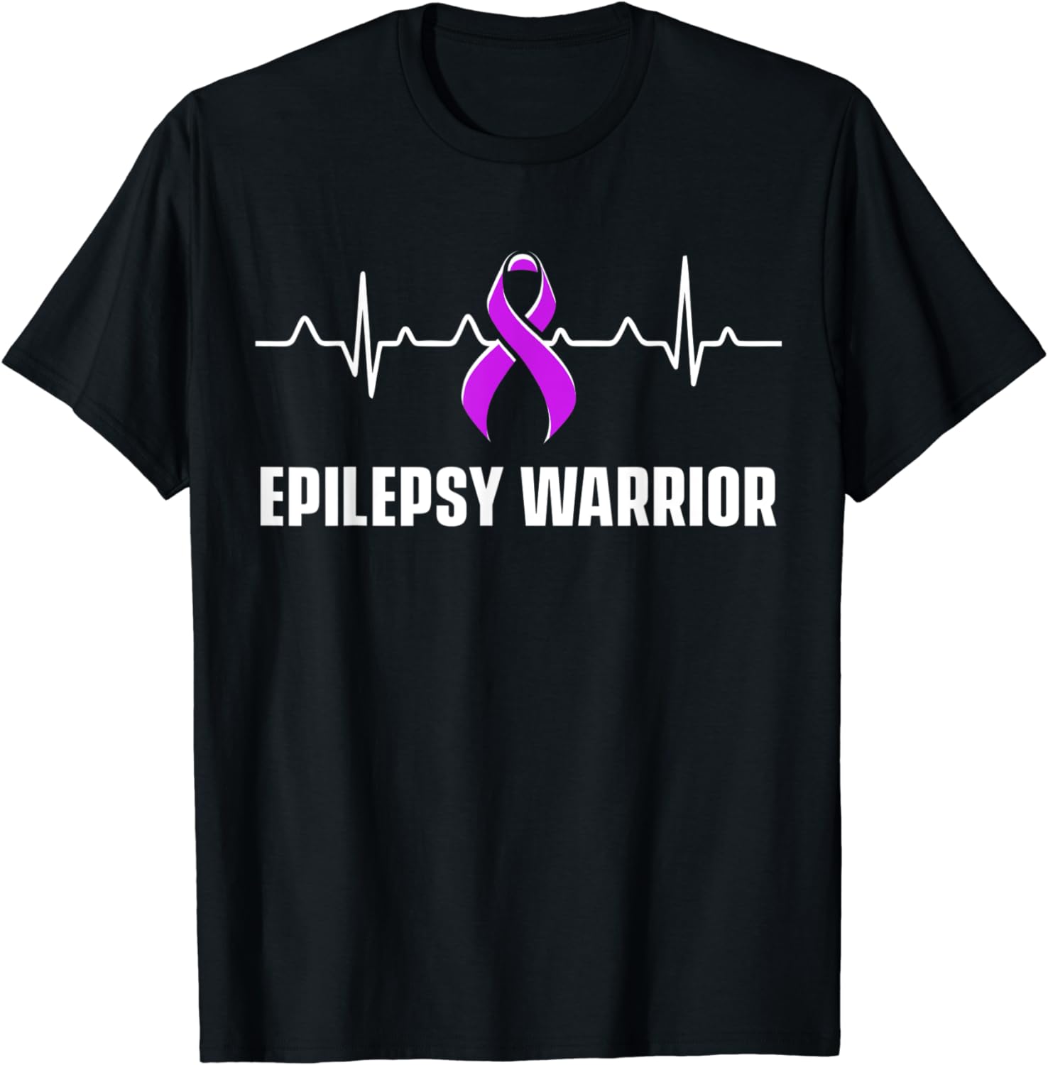 Epilepsy Awareness Heart Beat Epileptic Warrior Survivor T-Shirt ...