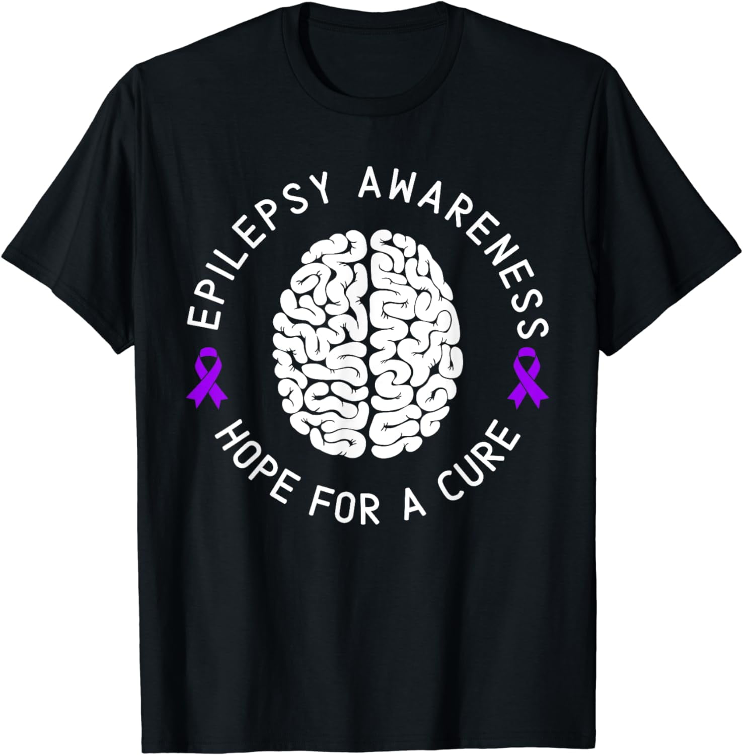 Epilepsy Awareness Hope For A Cure Epileptic I Wear Purple T-Shirt ...