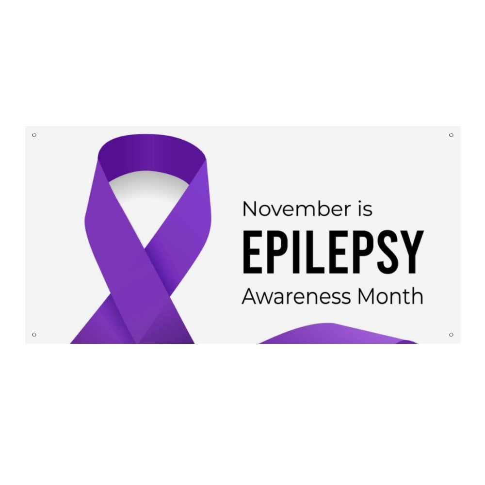 Epilepsy Awareness Month Purple Ribbon Banners Flag Hanging Backdrop ...