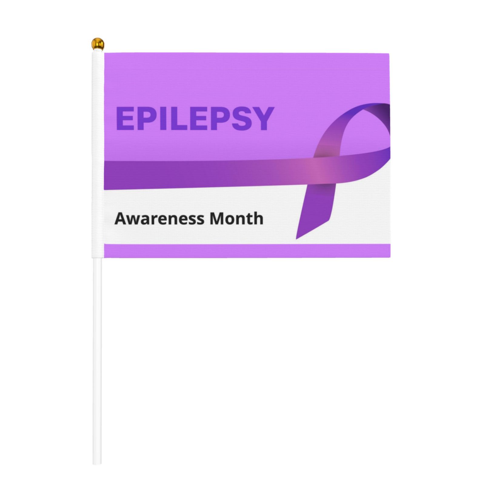 Epilepsy Awareness Month Purple Ribbon Flag Small Mini Hand Held Flags ...