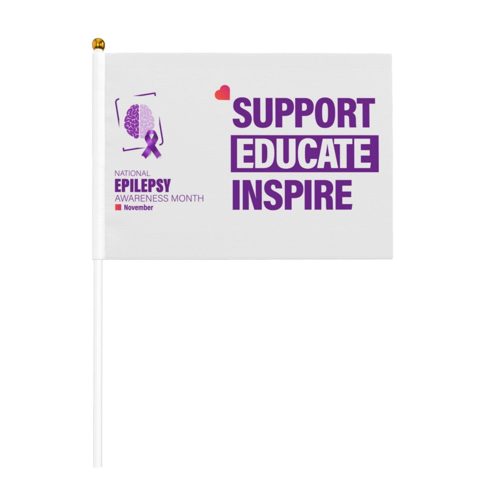 Epilepsy Awareness Month Purple Ribbon Flag Small Mini Hand Held Flags ...