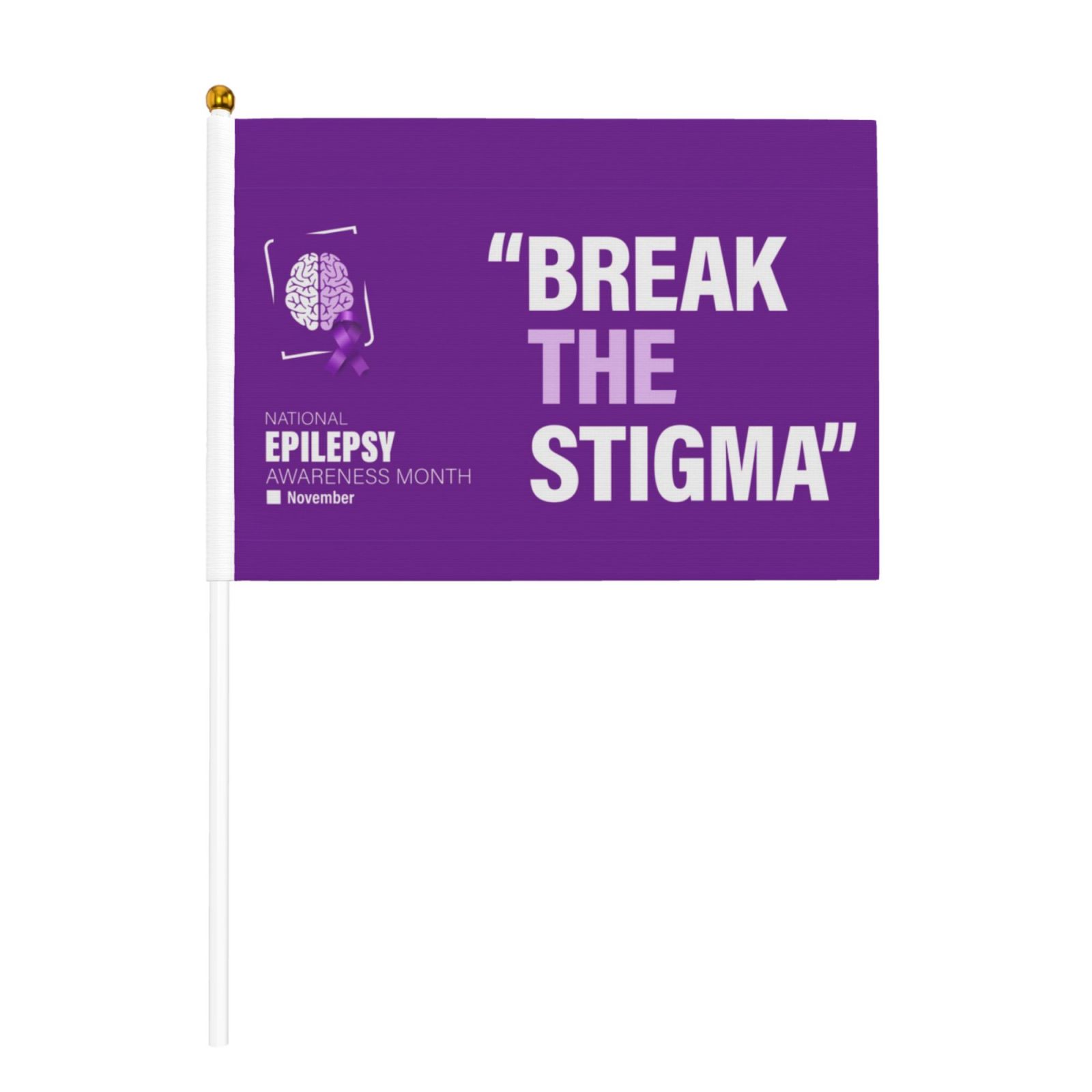 Epilepsy Awareness Month Purple Ribbon Flag Small Mini Hand Held Flags ...