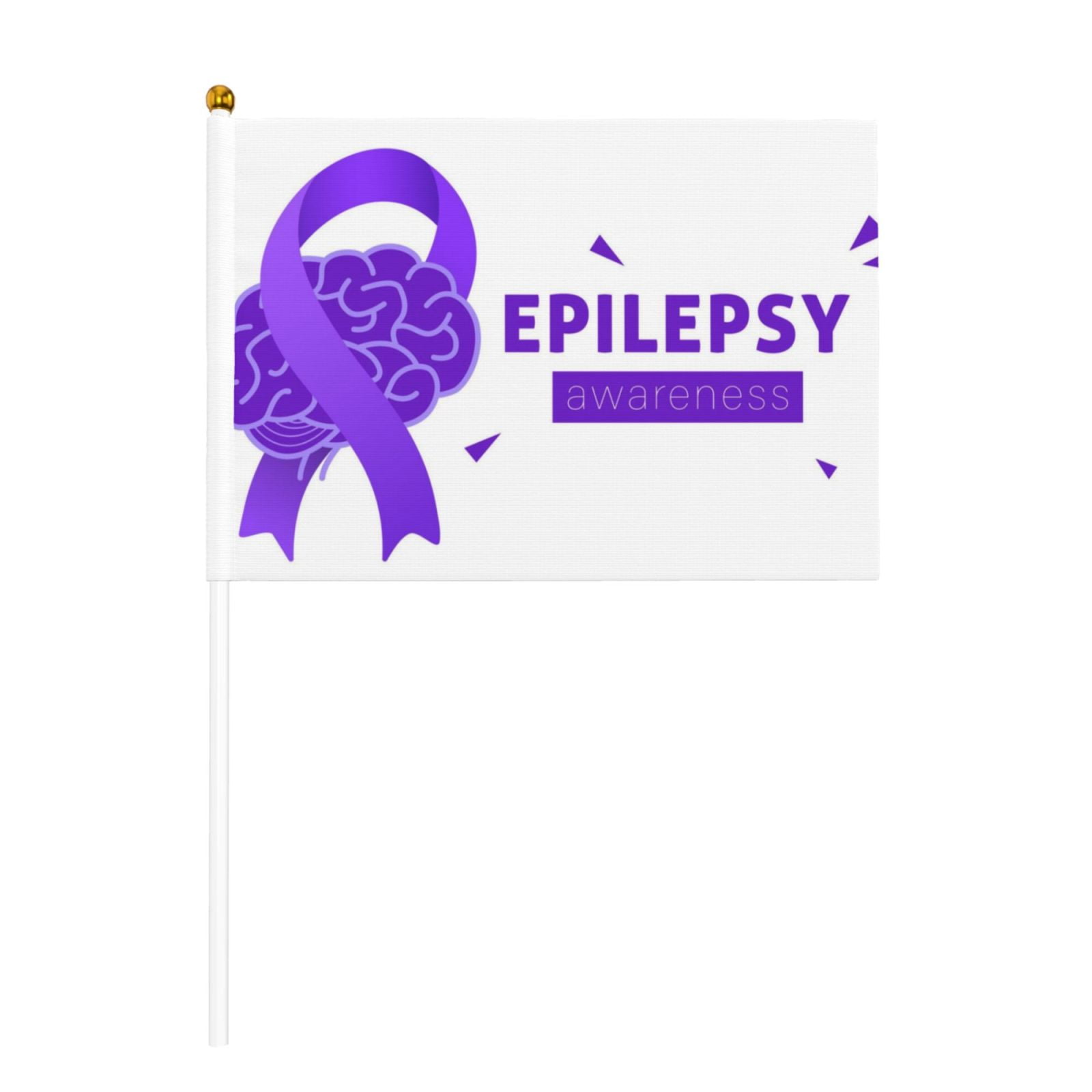 Epilepsy Awareness Month Purple Ribbon Flag Small Mini Hand Held Flags ...